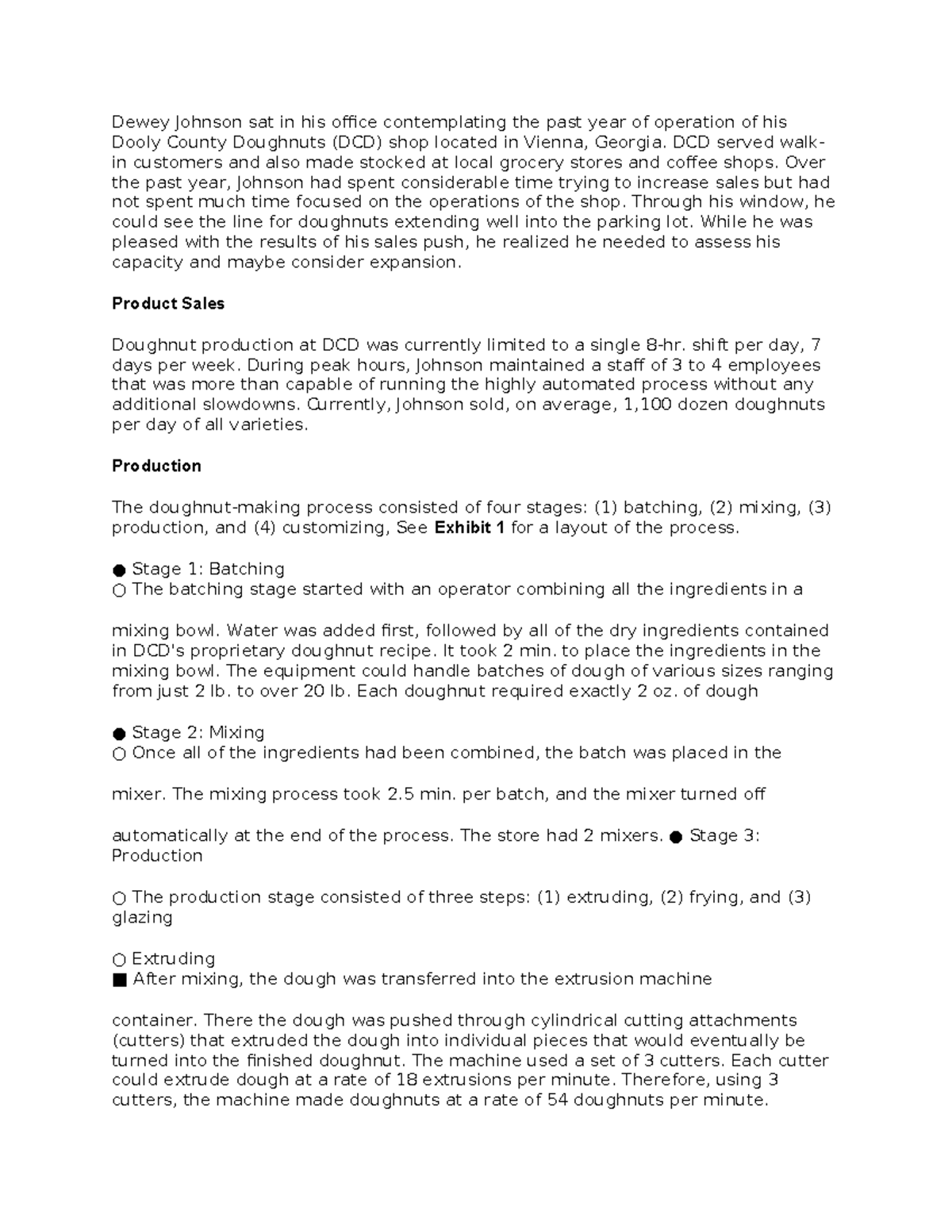 Donut question - Dewey Johnson sat in his office contemplating the past ...