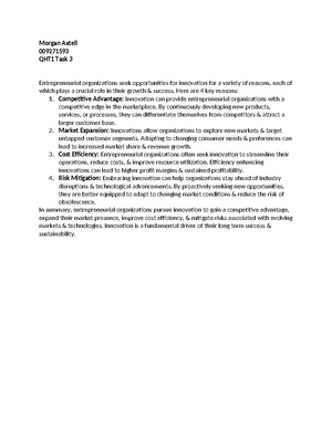 WGU C721-Task 1 - Change Management Performance Assessment Morgan ...