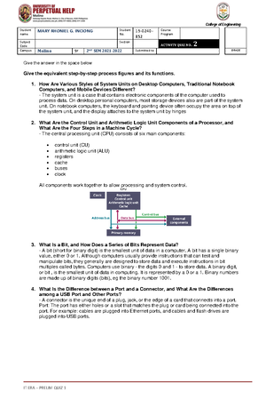 Inciong, Mary- Assignment#1 - Inciong, Mary Rhoniel BSN INTRODUCTION ...