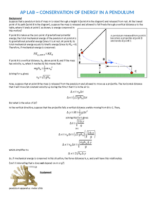23-24 H LAB Conservation of Energy of Pendulum - AP LAB ~ CONSERVATION ...