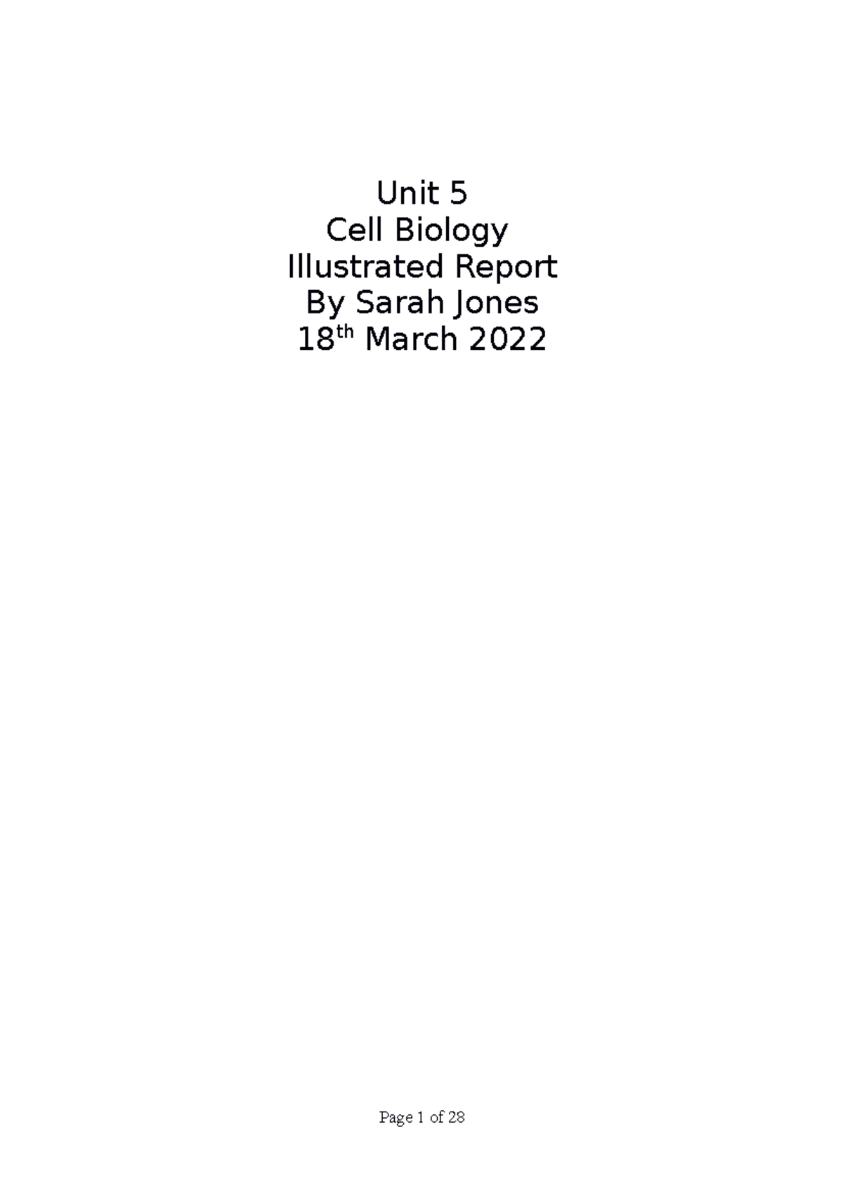 Unit 5 Illustrated Report Cell Biology - Unit 5 Cell Biology ...