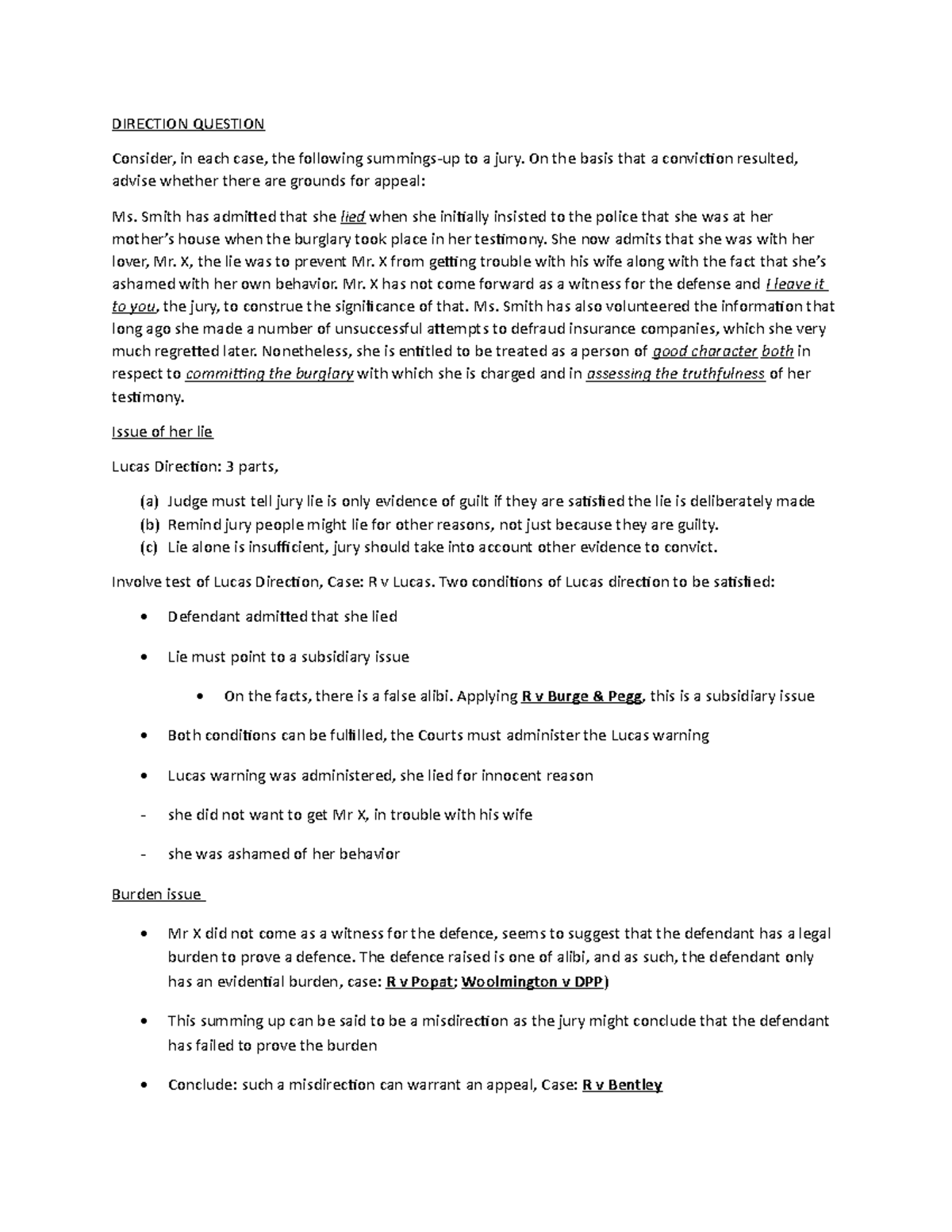 Direction Problem Question 1 - DIRECTION QUESTION Consider, in each ...