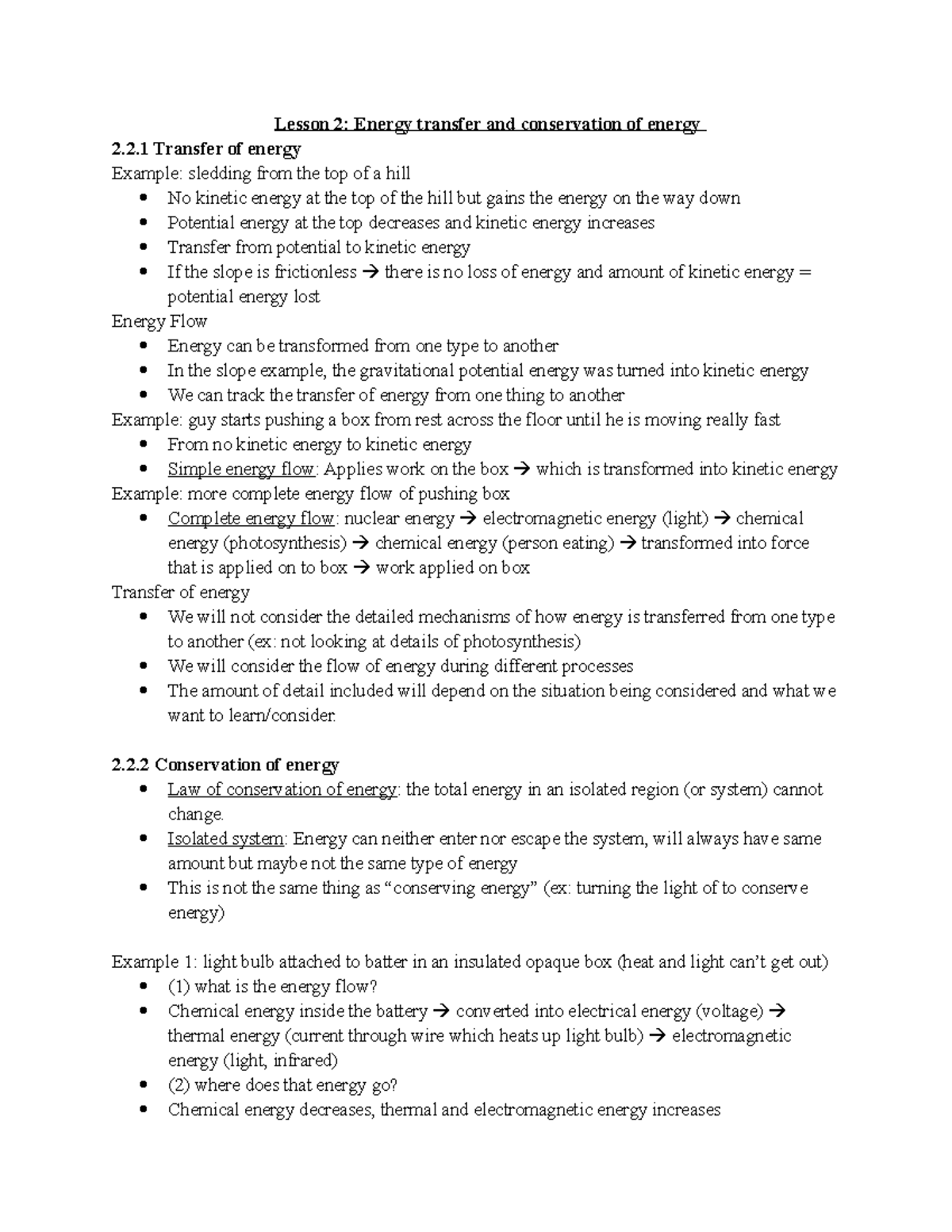 PHYS 273 notes CH 2 - chapter 2 - Lesson 2: Energy transfer and ...
