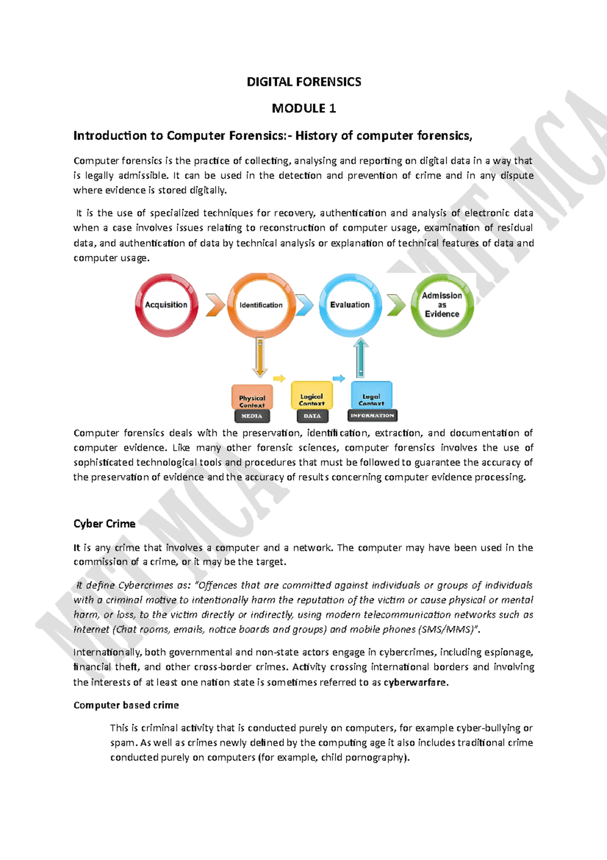 Cyber Forensics -Module 1 ( Part 1) - DIGITAL FORENSICS MODULE 1 ...