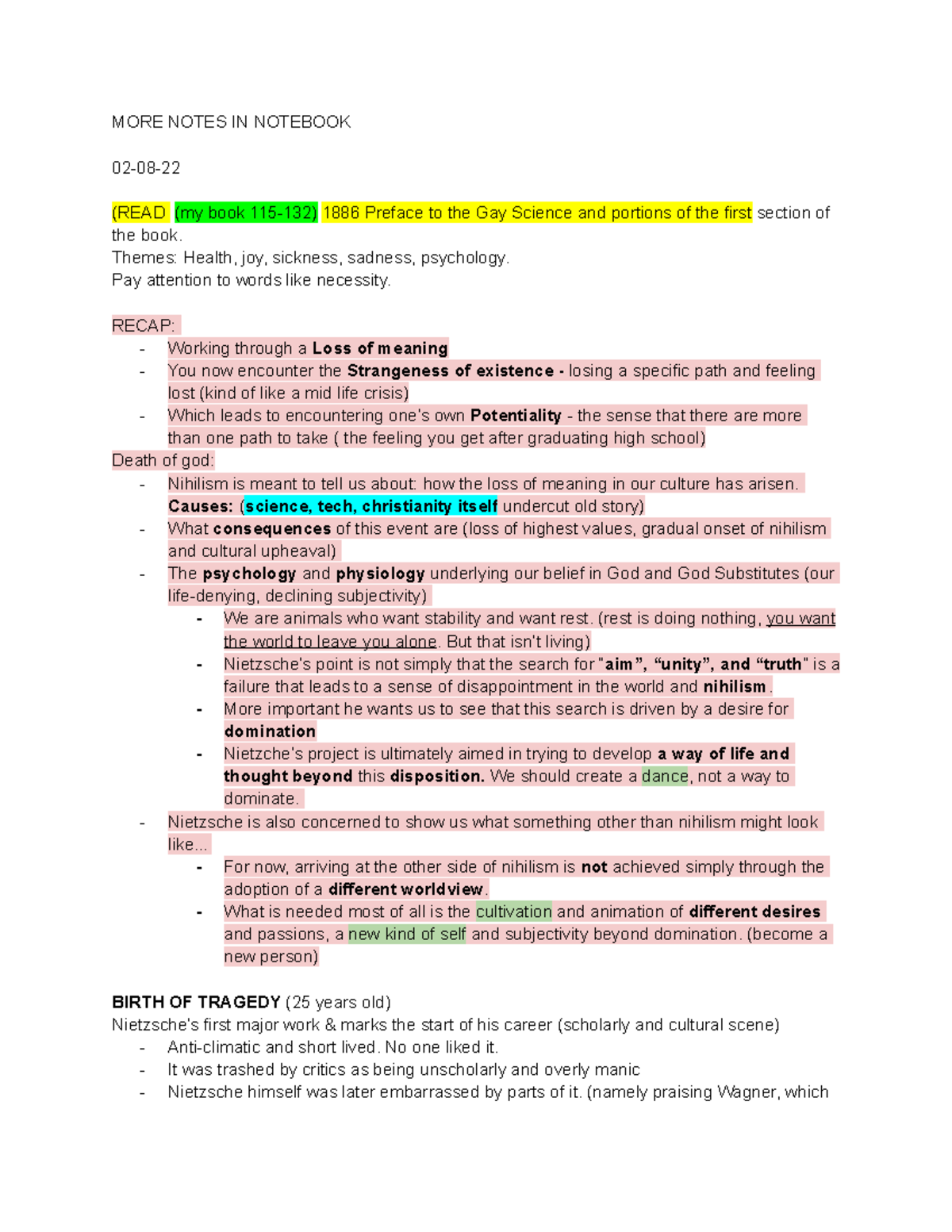 PHIL 323 - Midterm - Professor Matthew Calarco. This is all the ...