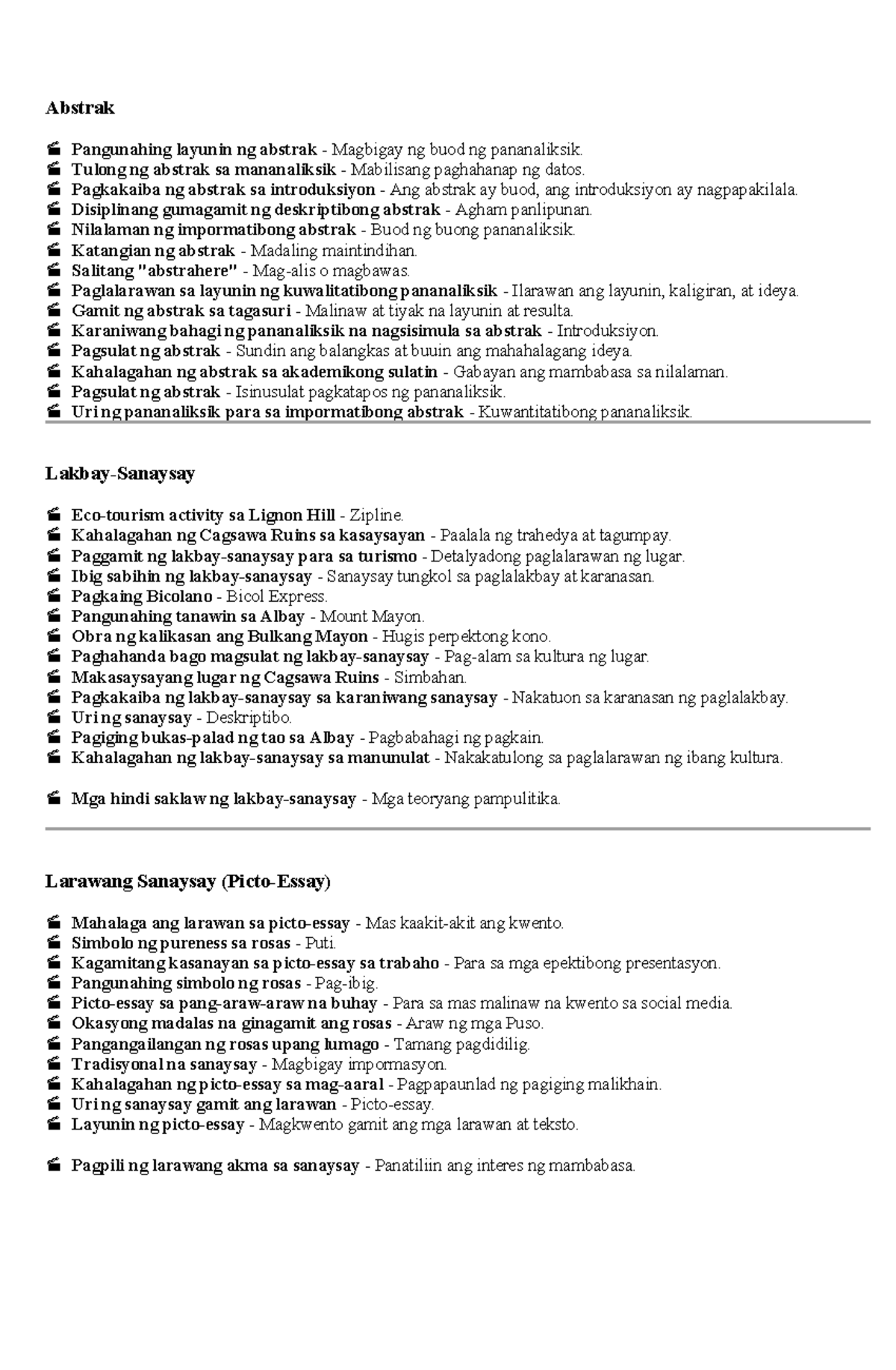 Pagsulat-Reviewer - Summary Empowerment Technologies 11 - Abstrak ...