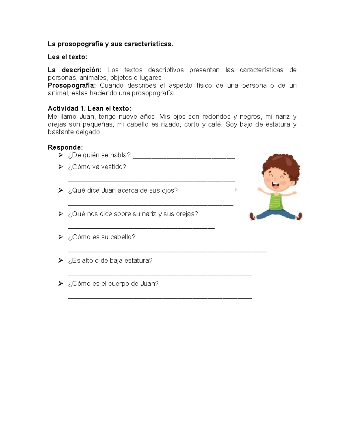 La prosopografía y sus características - Lea el texto: La descripción ...