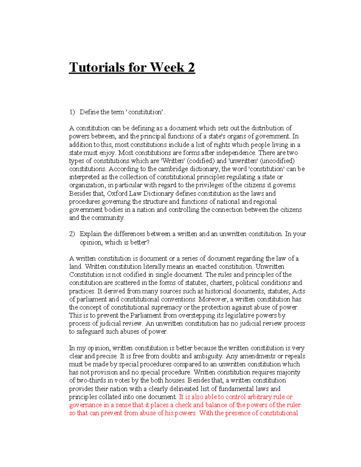 381334 Tutorials for Week 2 - Tutorials for Week 2 1) Define the term ...