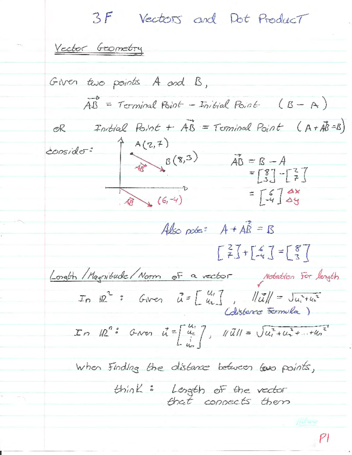3F Vectors and Dot Product - 201-AS4-AB - Studocu