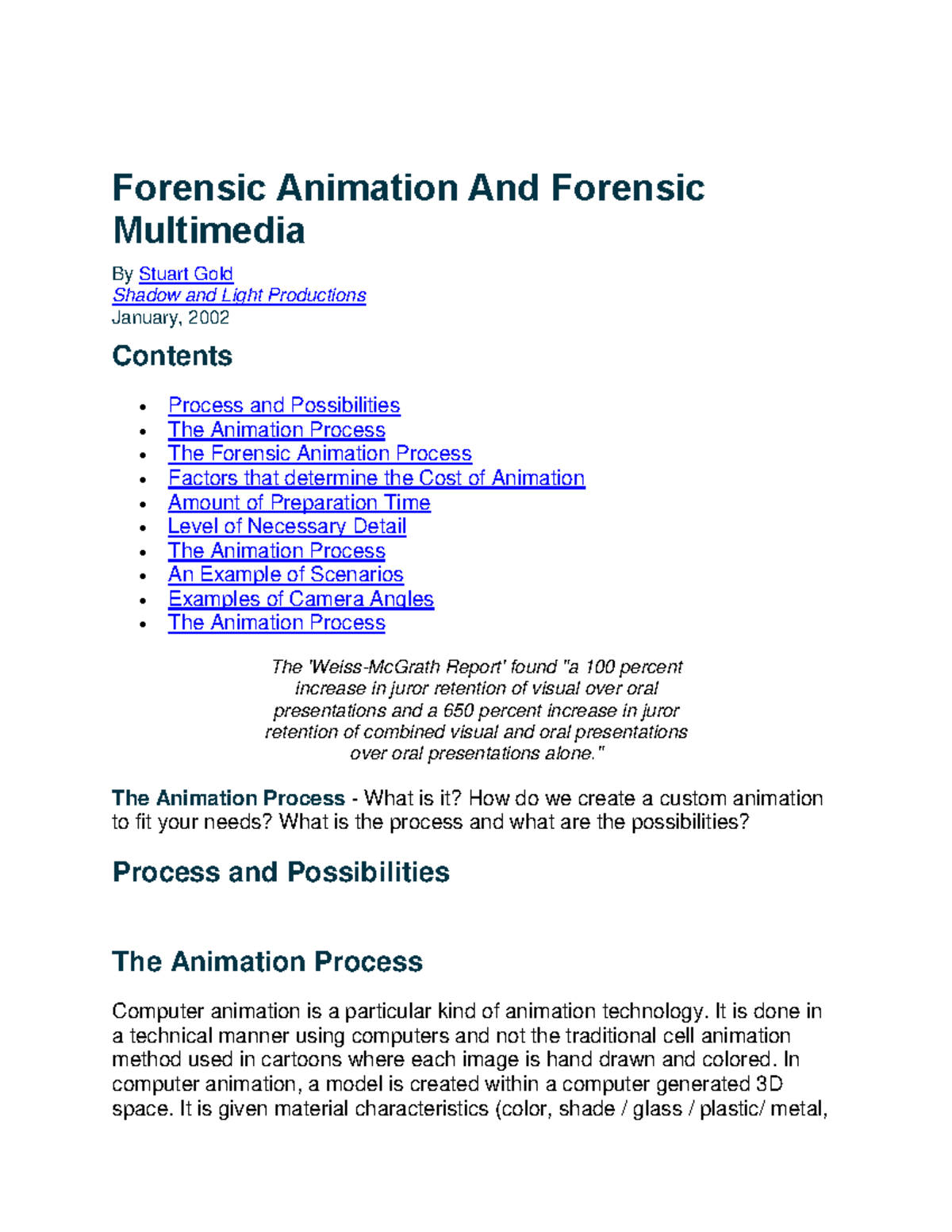 Forensic animation and forensic multimedia - Forensic Animation And ...