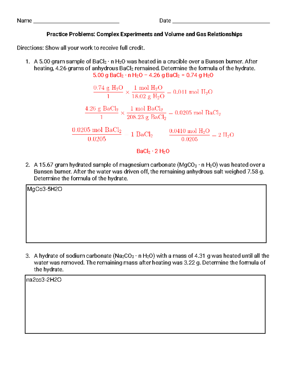Complex+Experiments+and+Gas+and+Volume+Practice+Problems+v2 - Name Date ...