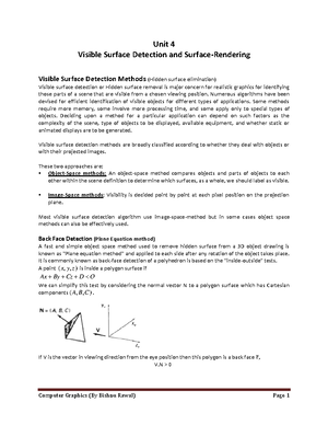 Unit 2 - Computer Graphics - Unit 2 Geometrical Transformations Two Dimensional Geometric - Studocu