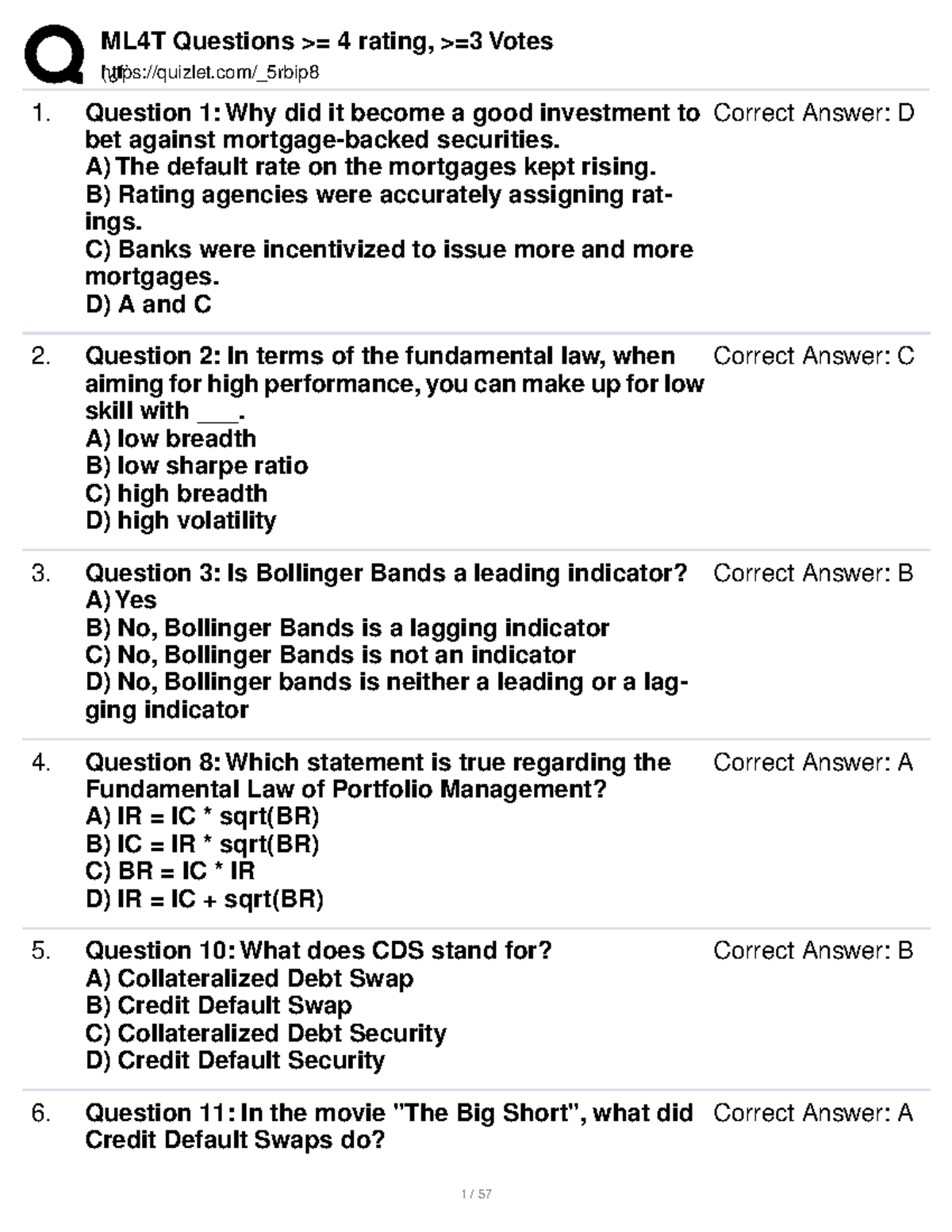 ML4T Questions - notes - (¿f`quizlet/_5rbip Question 1: Why did it ...