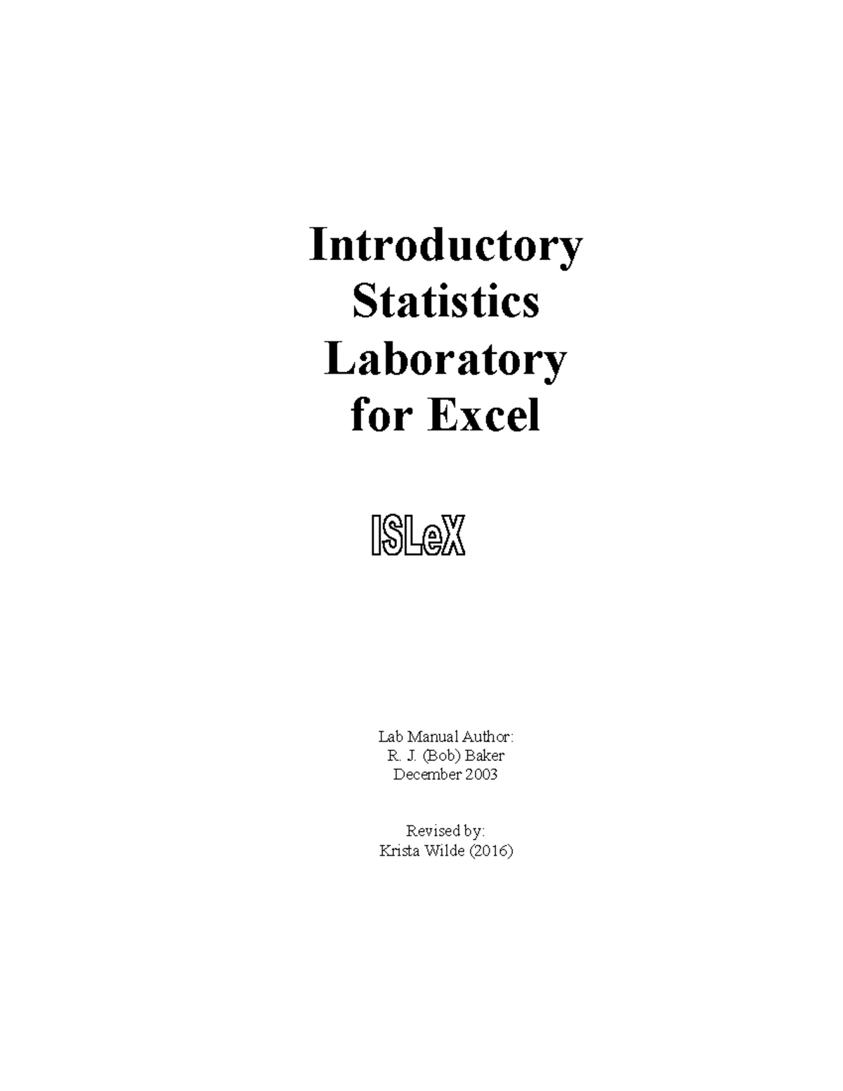 PLSC214 Lab Manual - Introductory Statistics Laboratory for Excel Lab ...