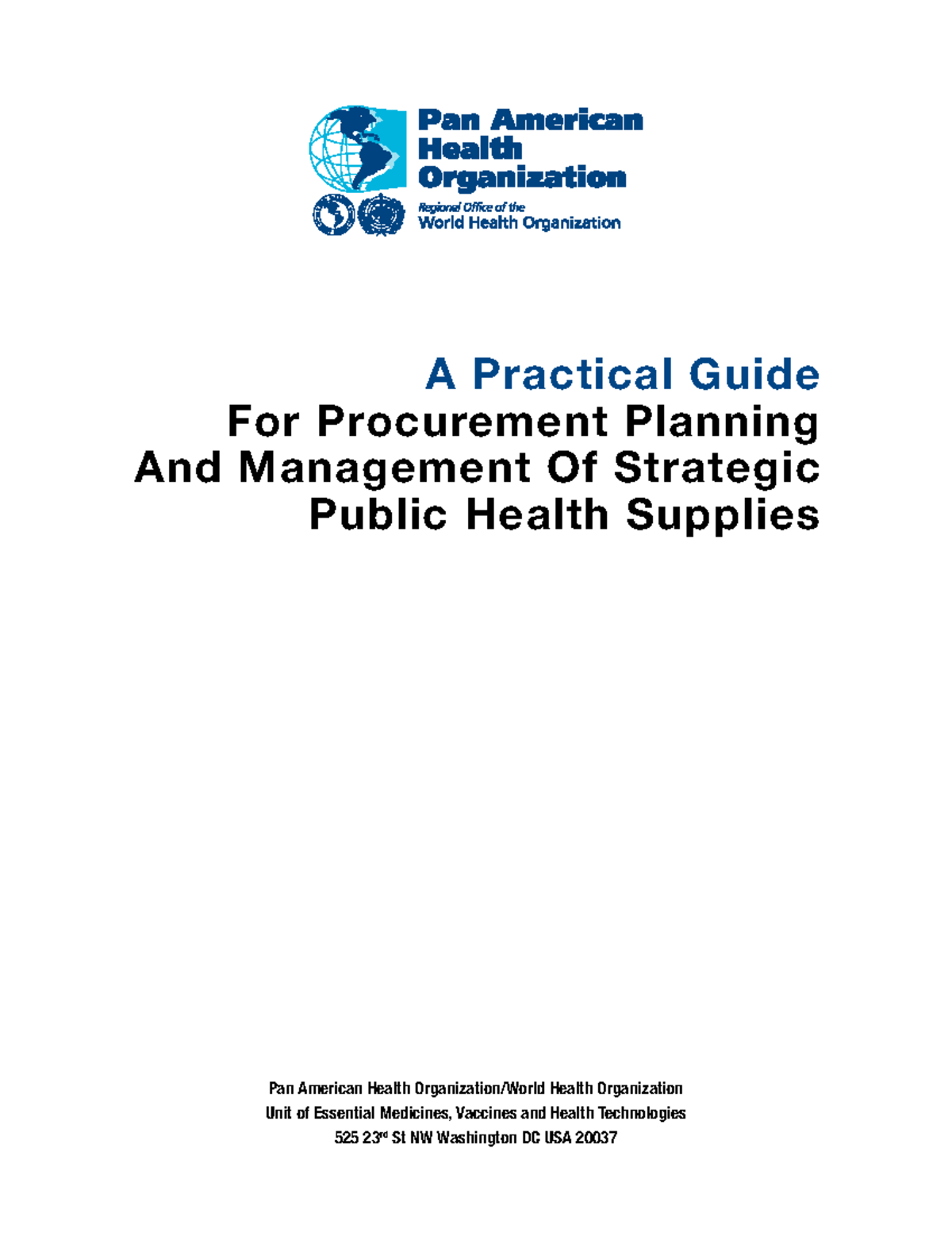 Guidefor Procurement Planning - A Practical Guide For Procurement ...