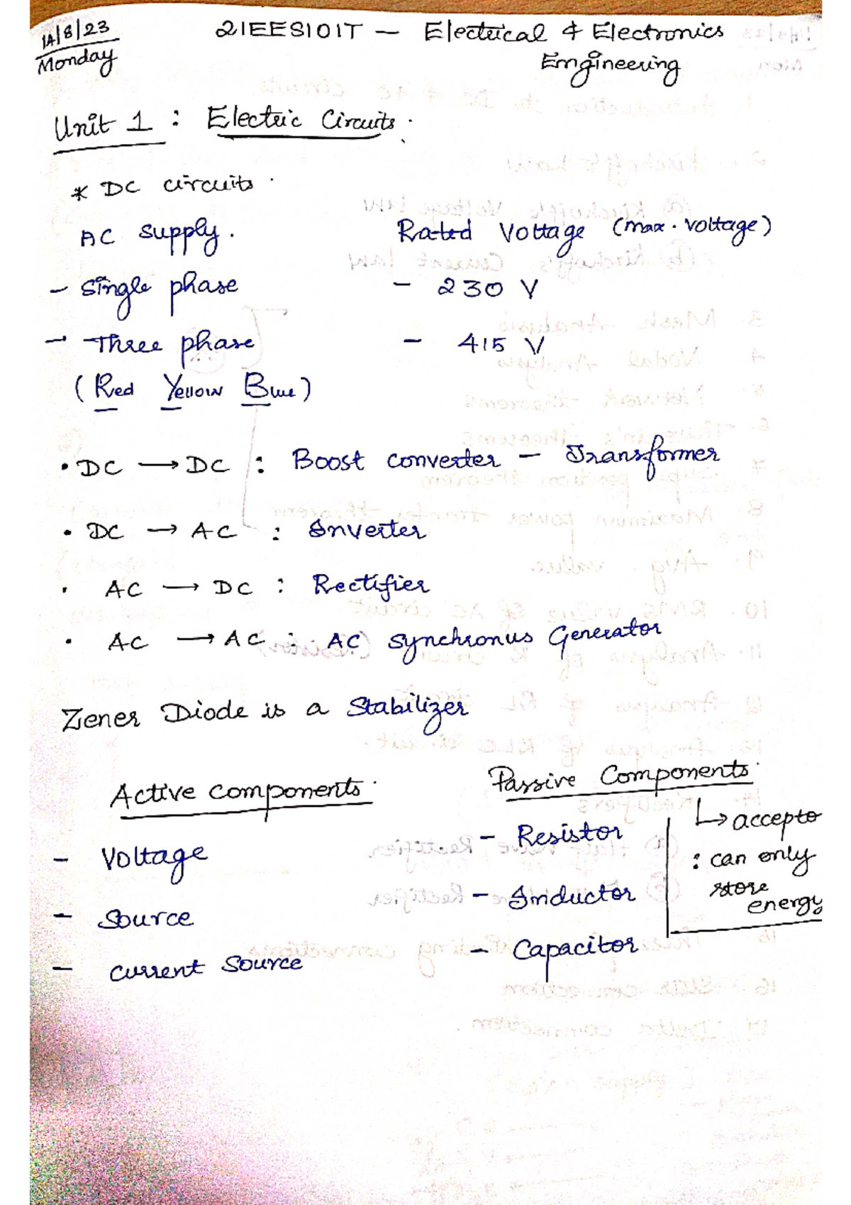 EEE Notes - Electronic and electrical engineering - Studocu