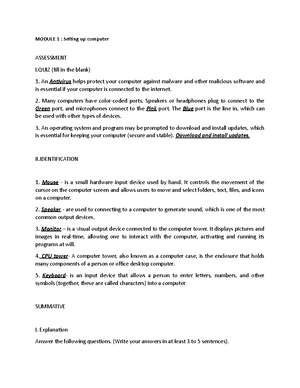 Module 3 Personal Computer Migration AND Installation Hardware ...