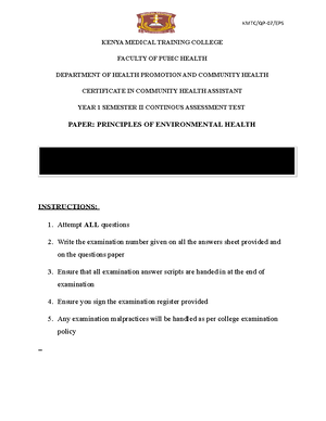 Lecture Notes For Environmental Health S - LECTURE NOTES For ...