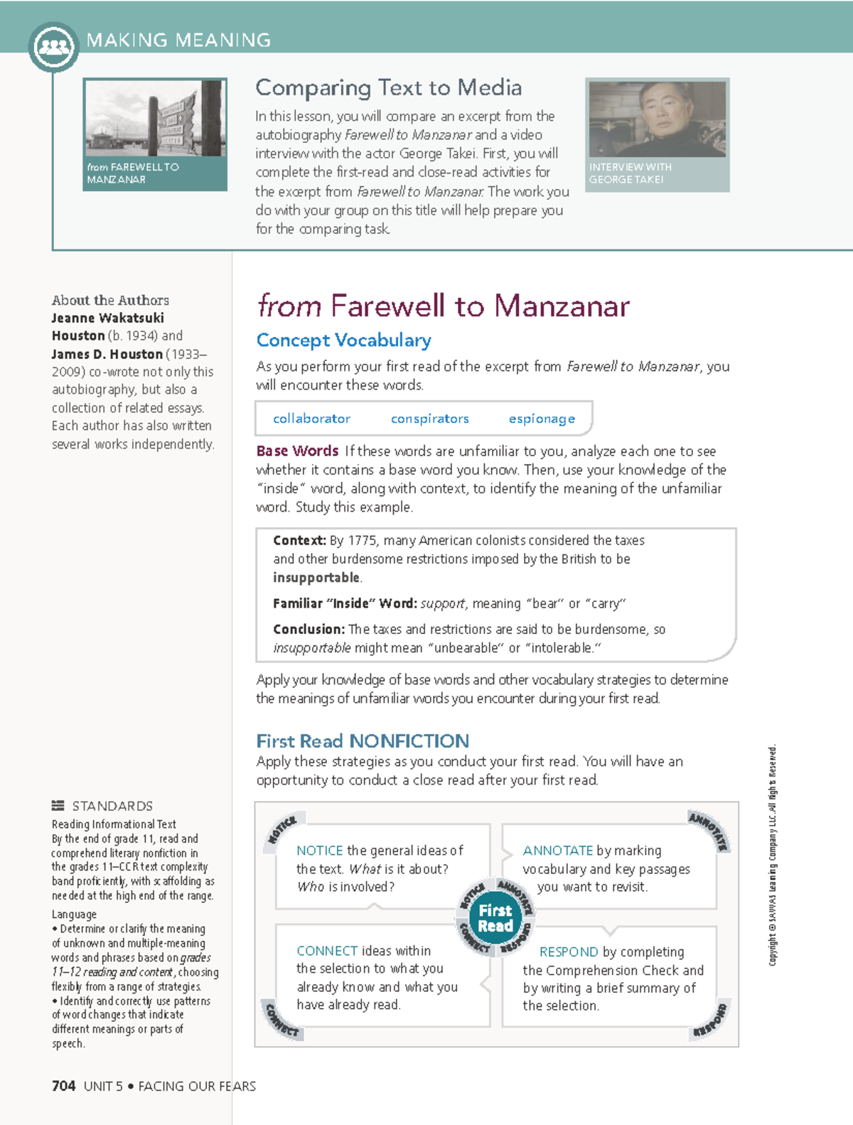 From Farewell to Manzanar (PDF) - Copyright © SAVVAS Learning Company ...