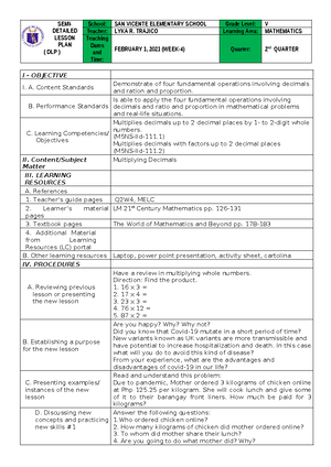 LP Observation English-MELC - LESSON PLAN School: SAN VICENTE ...