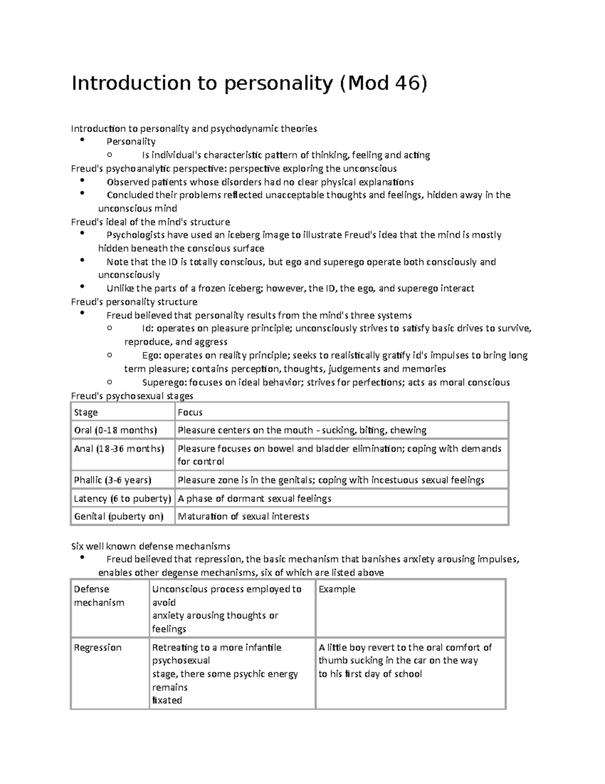 Introduction to personality - Studocu
