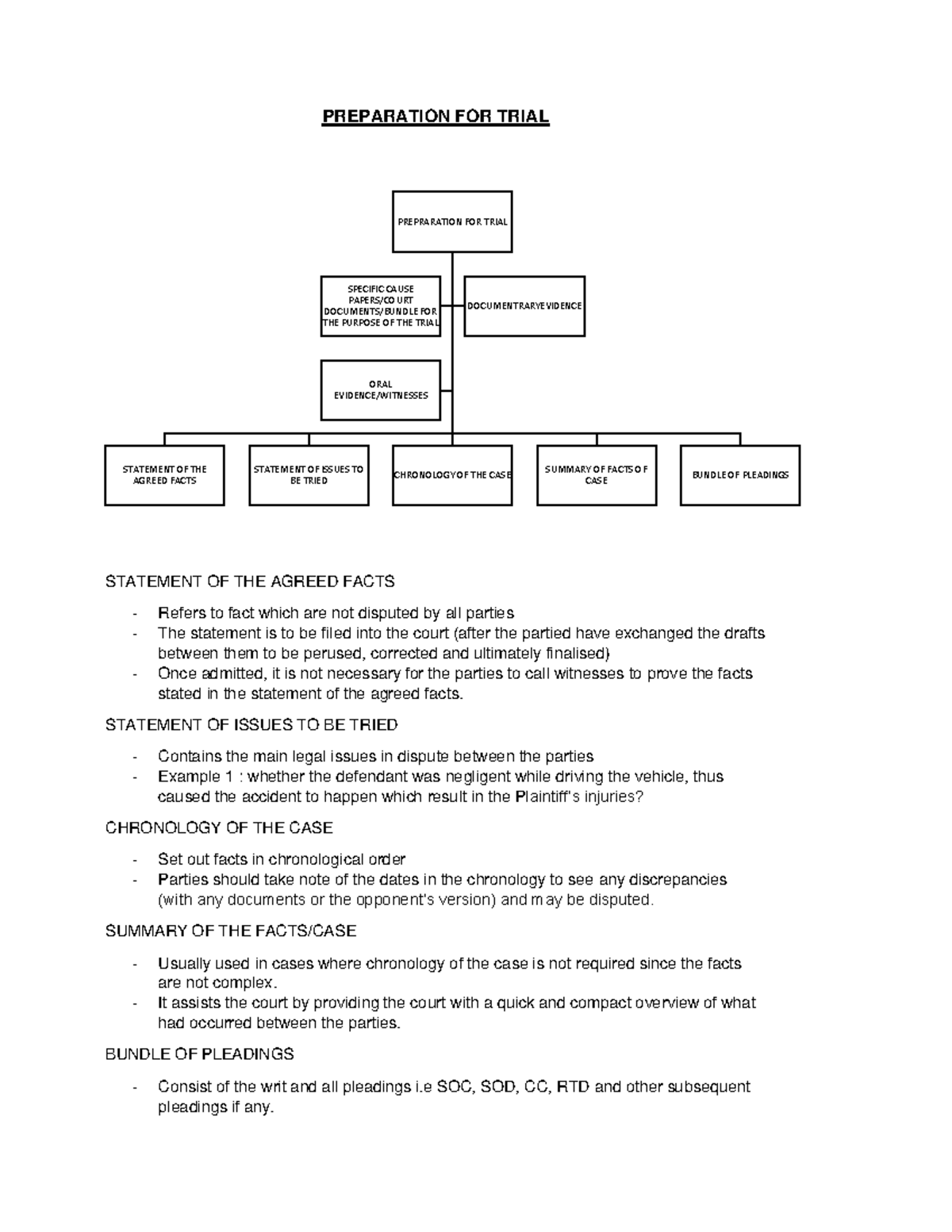 Cp2 Preparation FOR Trial - PREPARATION FOR TRIAL STATEMENT OF THE ...
