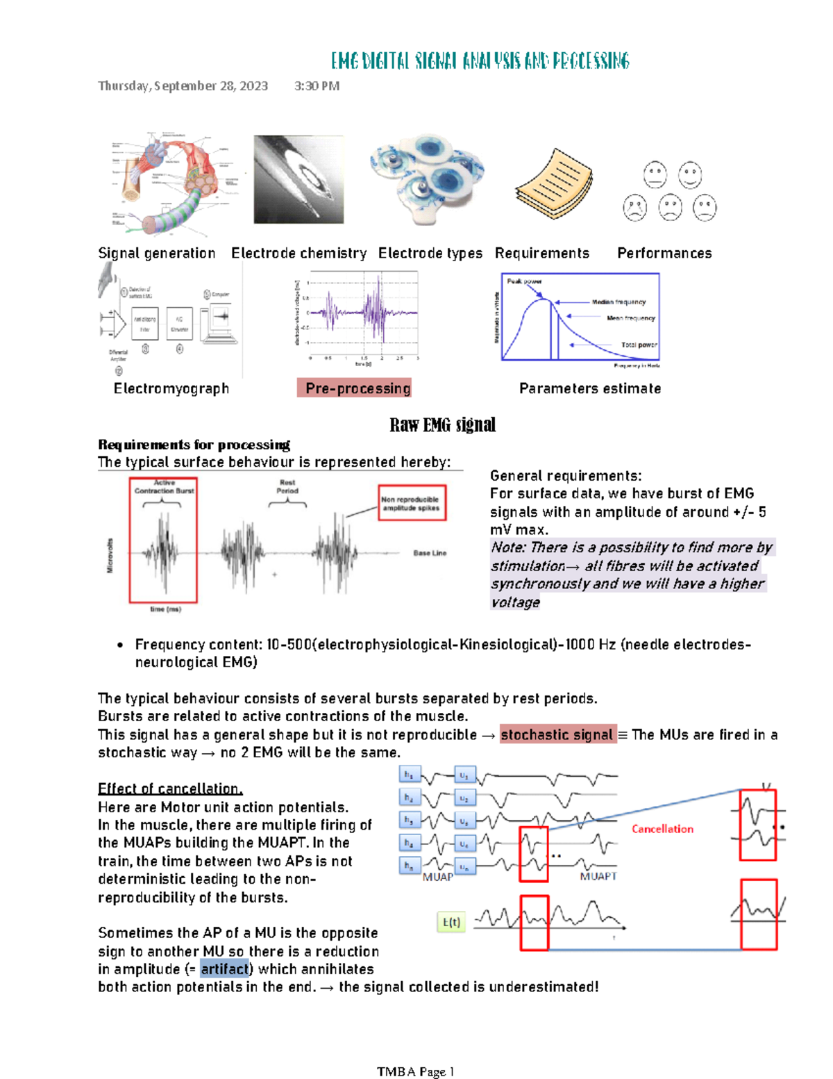 EMG digital signal analysis and processing - Signal generation ...