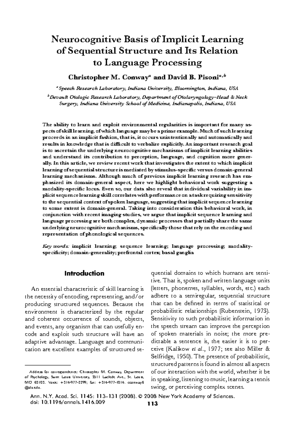 Neurocognitive Basis of Implicit Learning of S - Neurocognitive Basis of Implicit Learning of ...