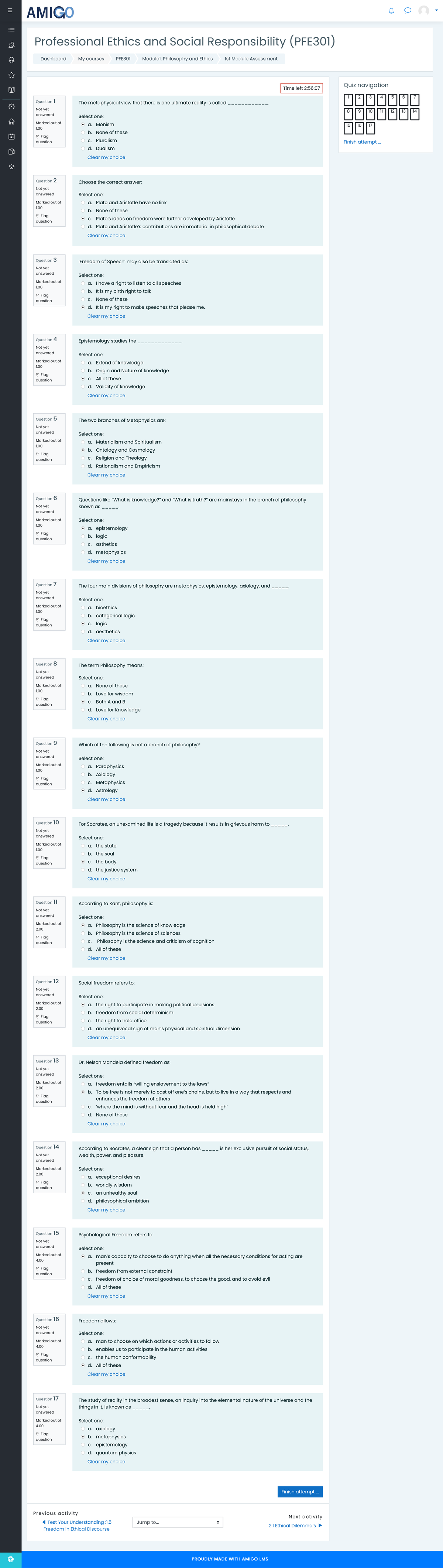 1st Module Assessment(26 marks) - PROUDLY MADE WITH AMIGO LMSPROUDLY ...