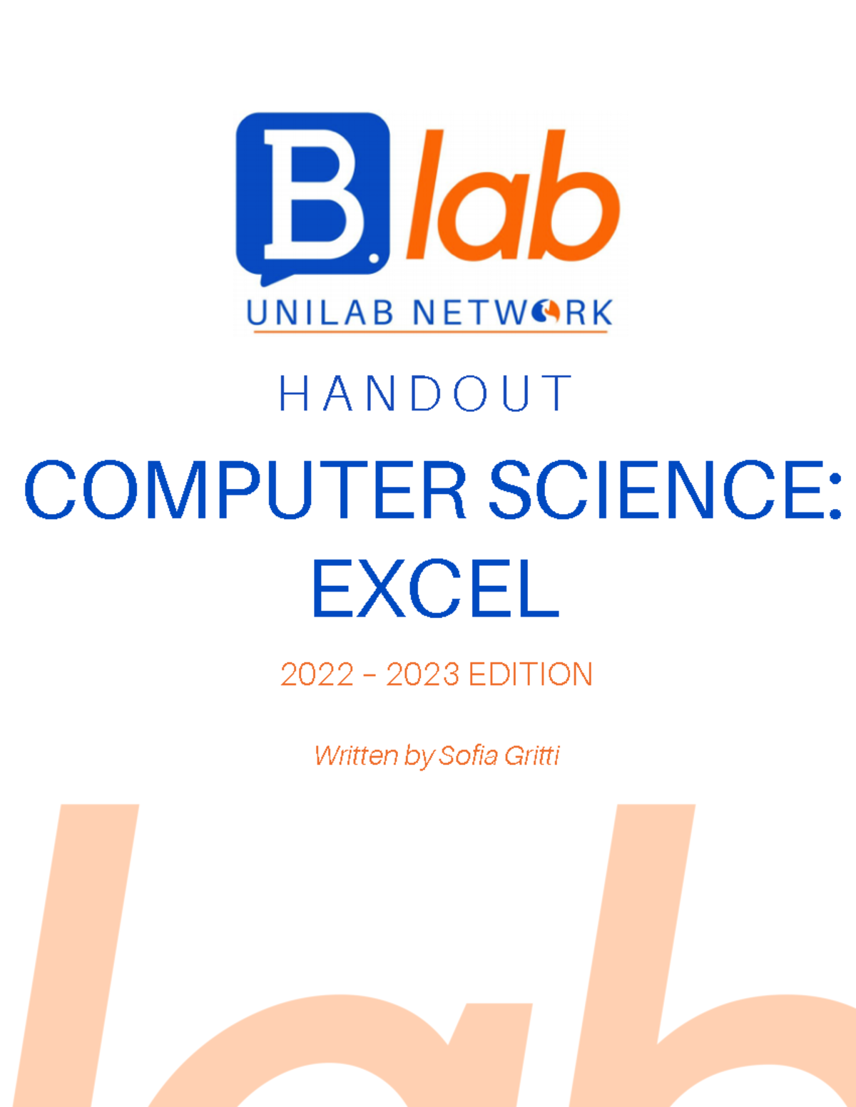 Biemf 1 Dispensa CS Excel - H A N D O U T COMPUTER SCIENCE: EXCEL 2022 ...