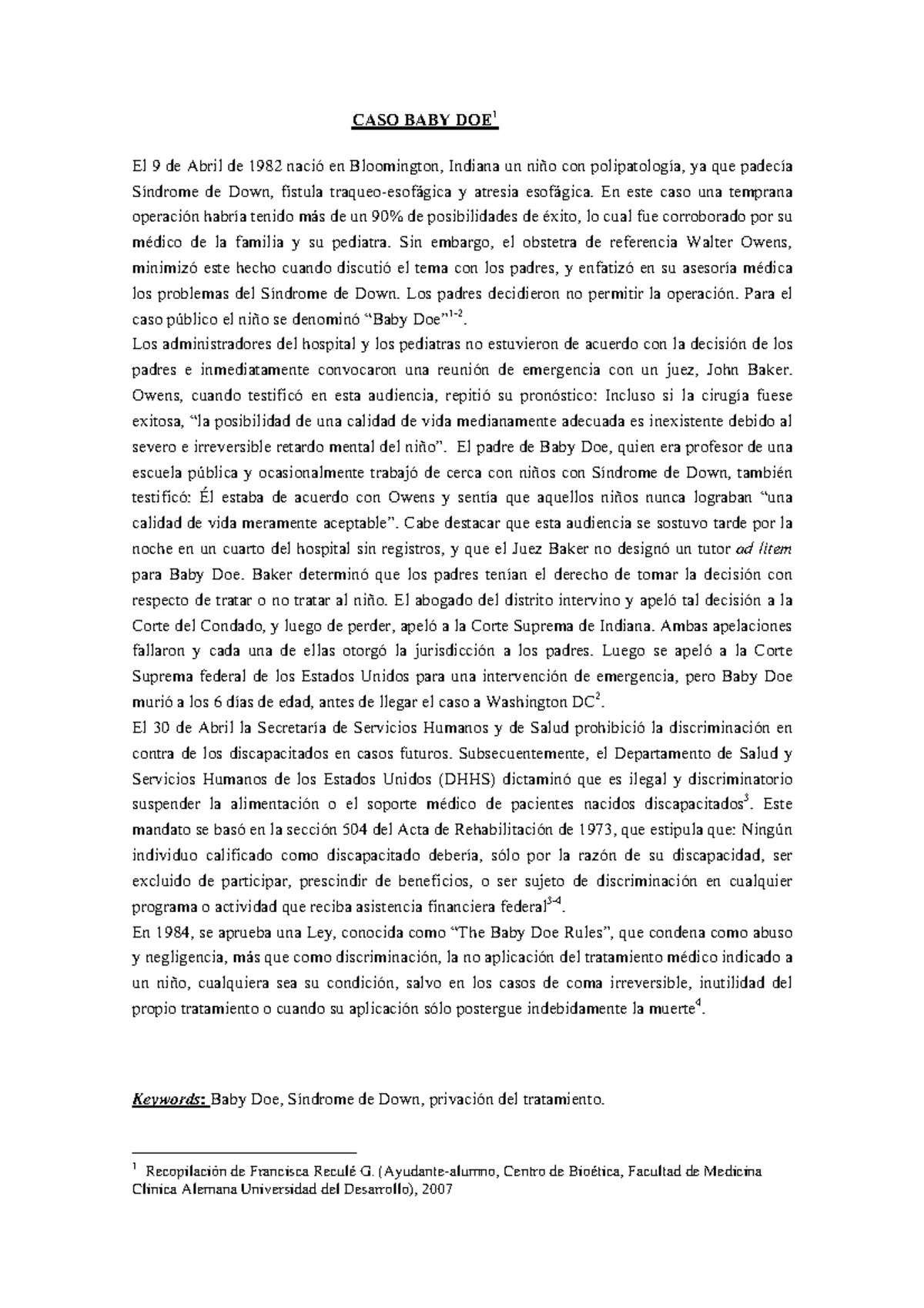 Caso Baby Doe - El 9 de Abril de 1982 nació en Bloomington, Indiana un ...