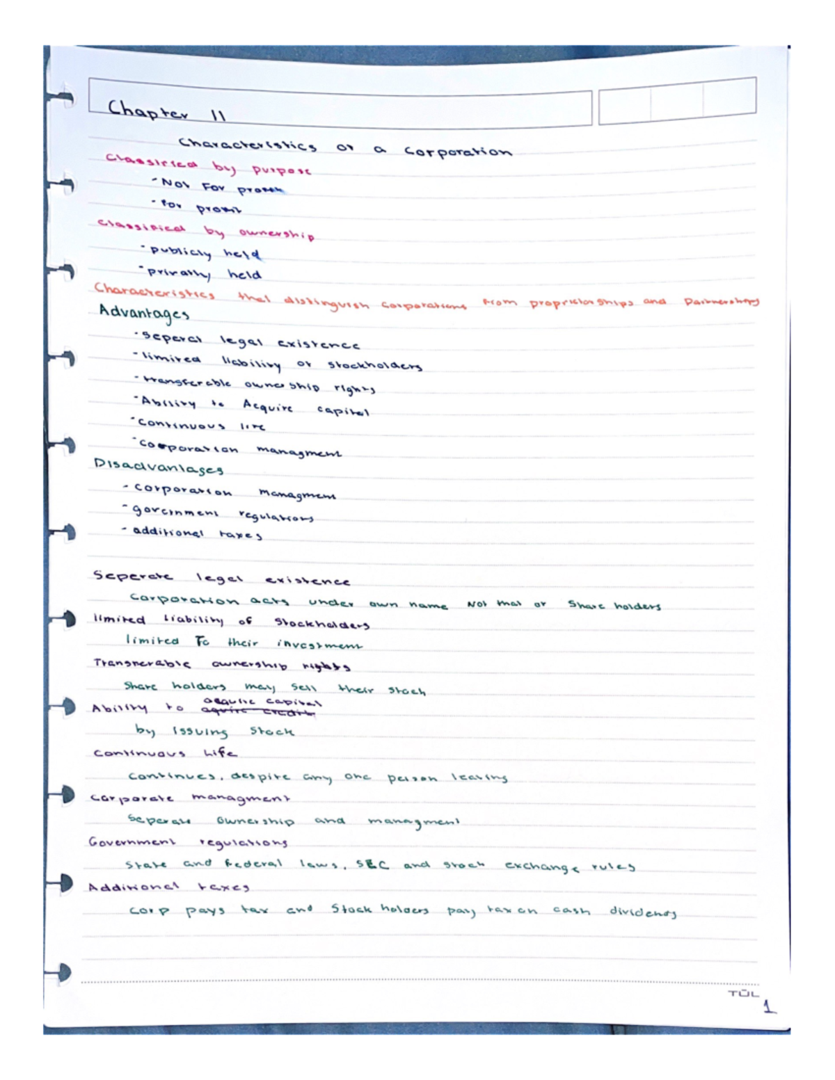 Chapter 11 - Lecture notes taken from the in-person classes with the ...