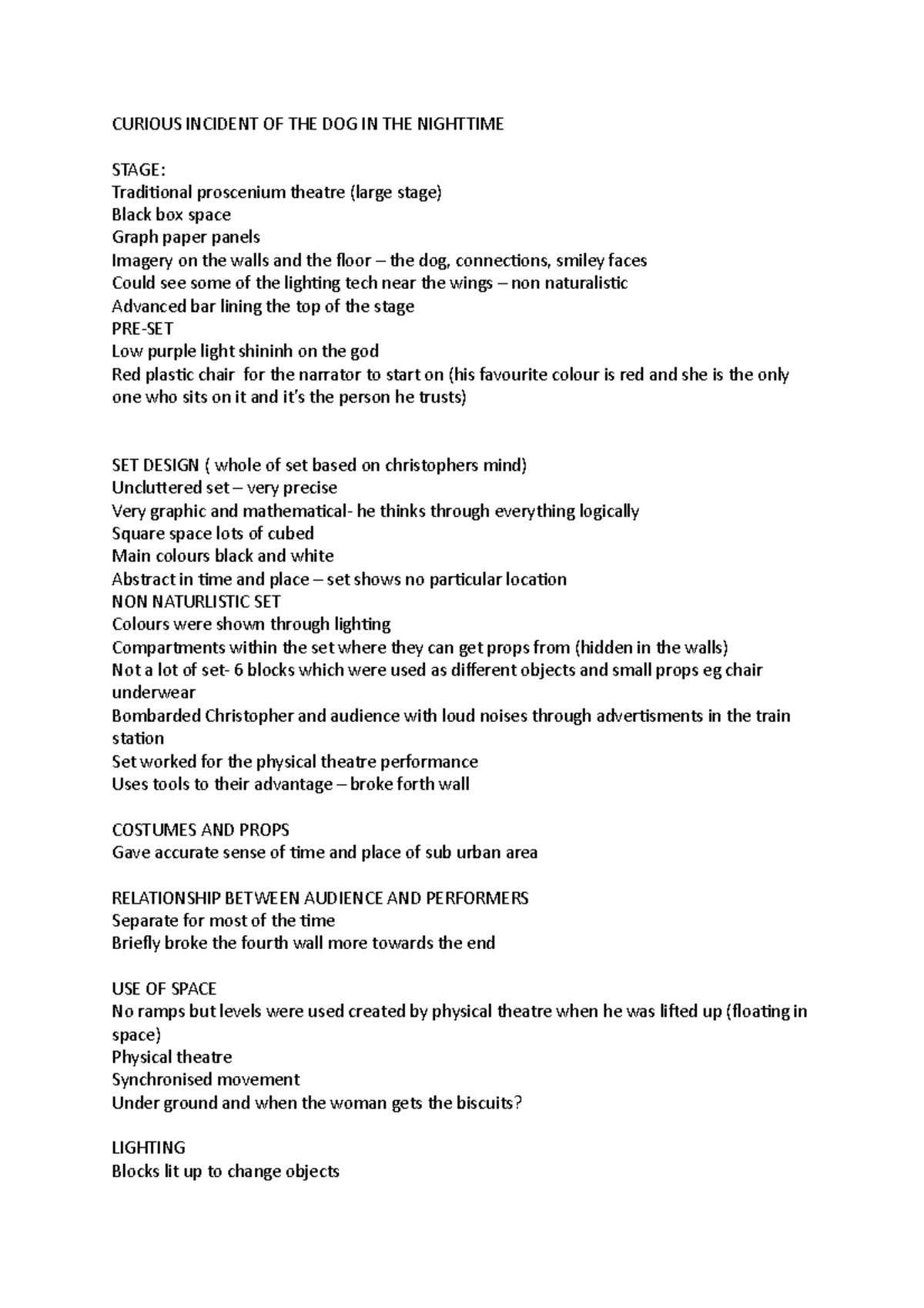 Curious Incident Of The Dog In The Nighttime - CURIOUS INCIDENT OF THE ...