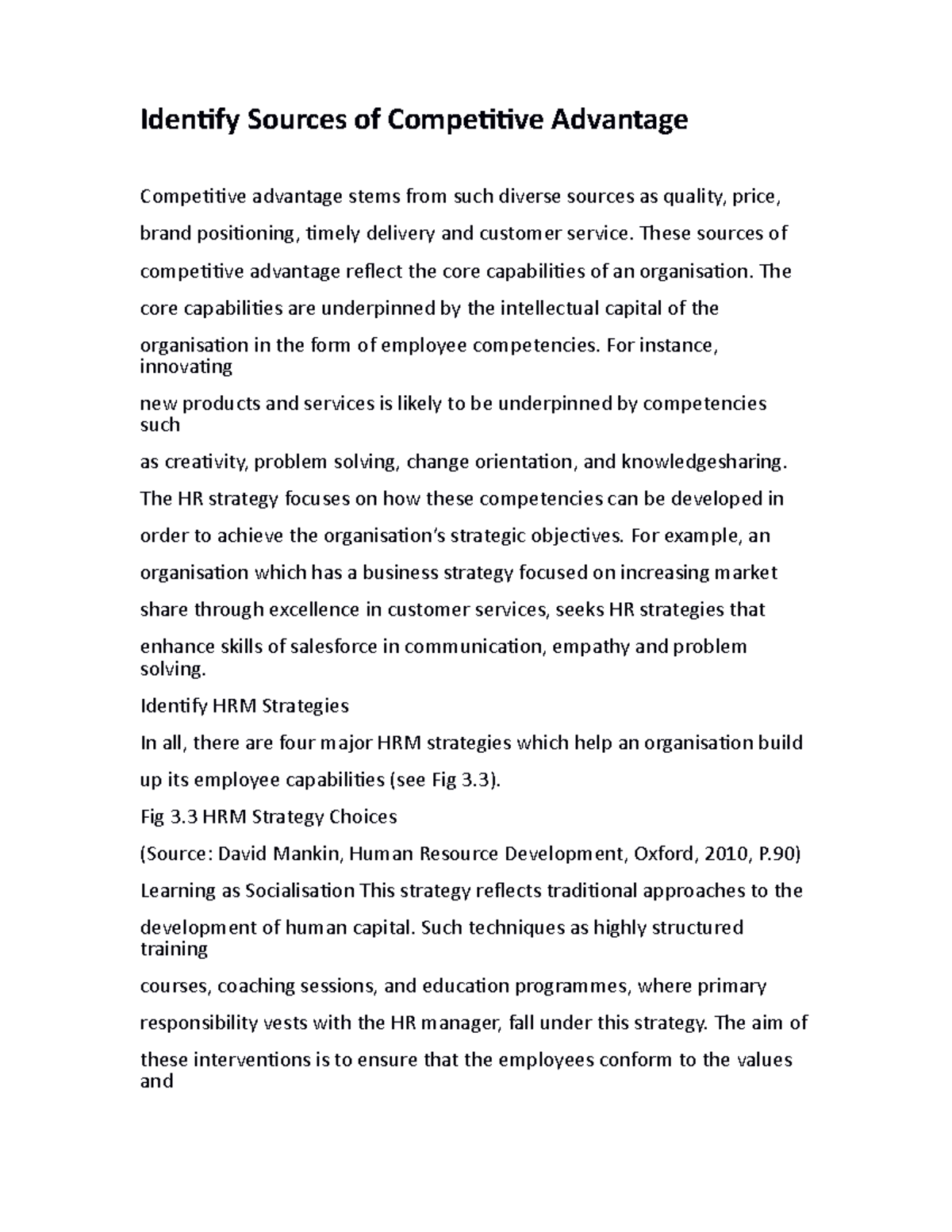 Identify Sources of Competitive Advantage - Identify Sources of ...