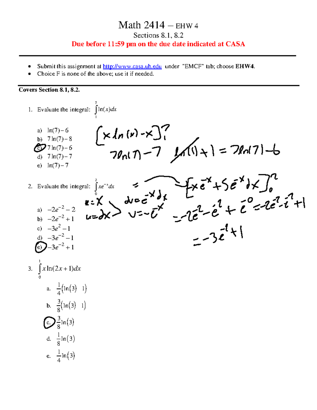 2414 ehw4 - homework - Math 2414 – EHW 4 Sections 8, 8. Due before 11: ...