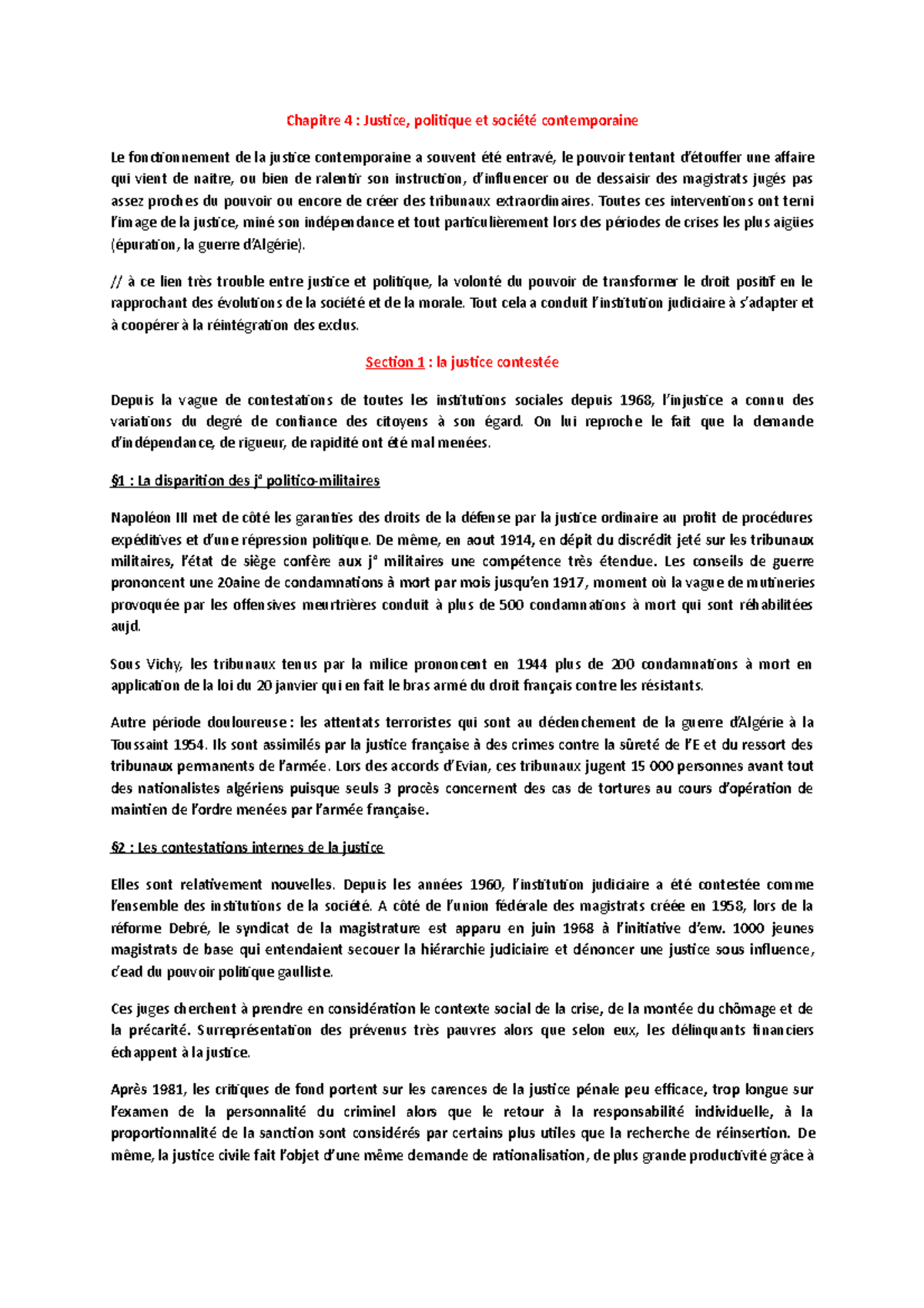 Partie 2 - Chap 4 - Histoire de la justice M. ALLORANT - Chapitre 4 ...