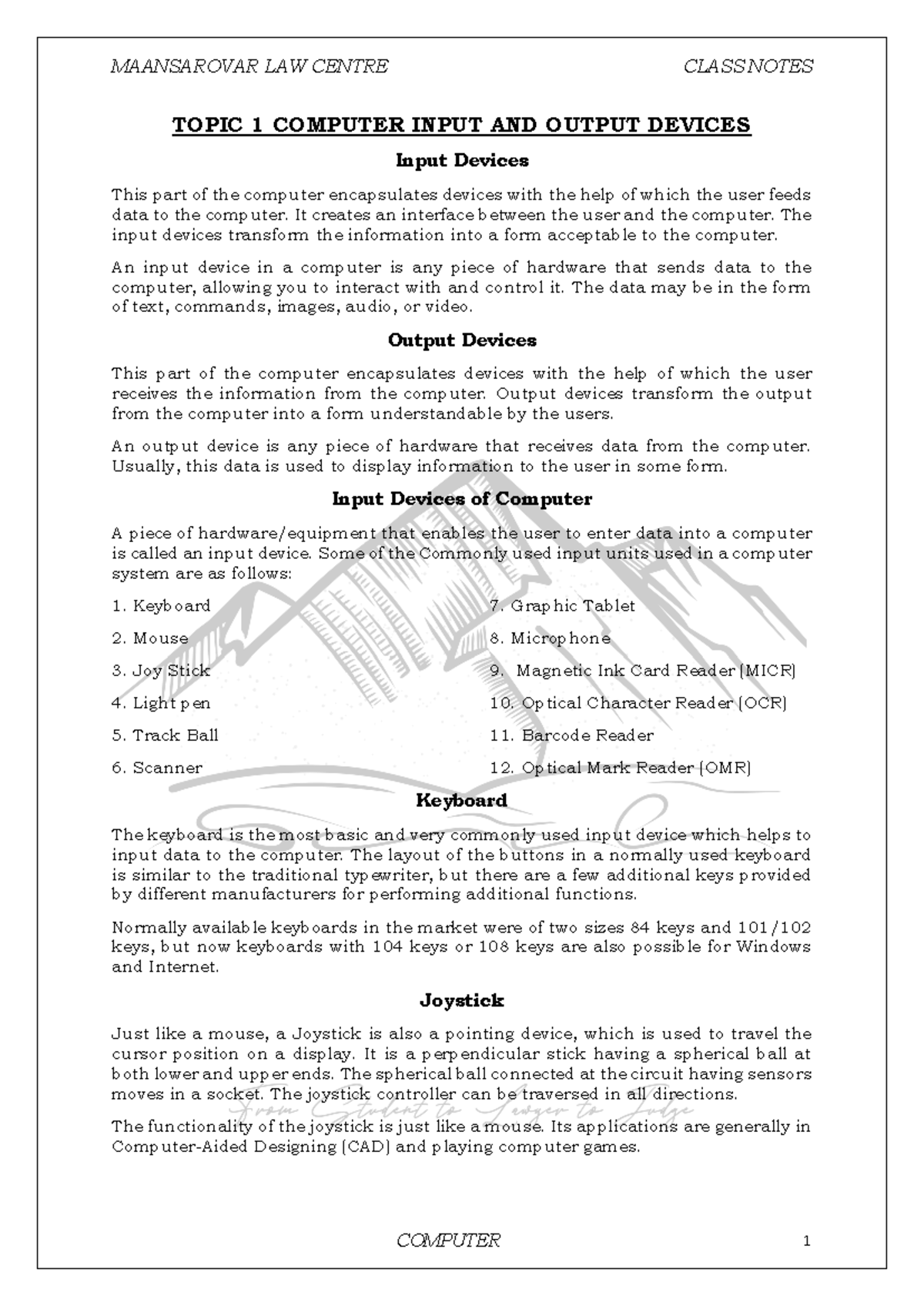 65a14e6a8fc4btopic 1 computer input and output devices - TOPIC 1 COMPUTER INPUT AND OUTPUT ...