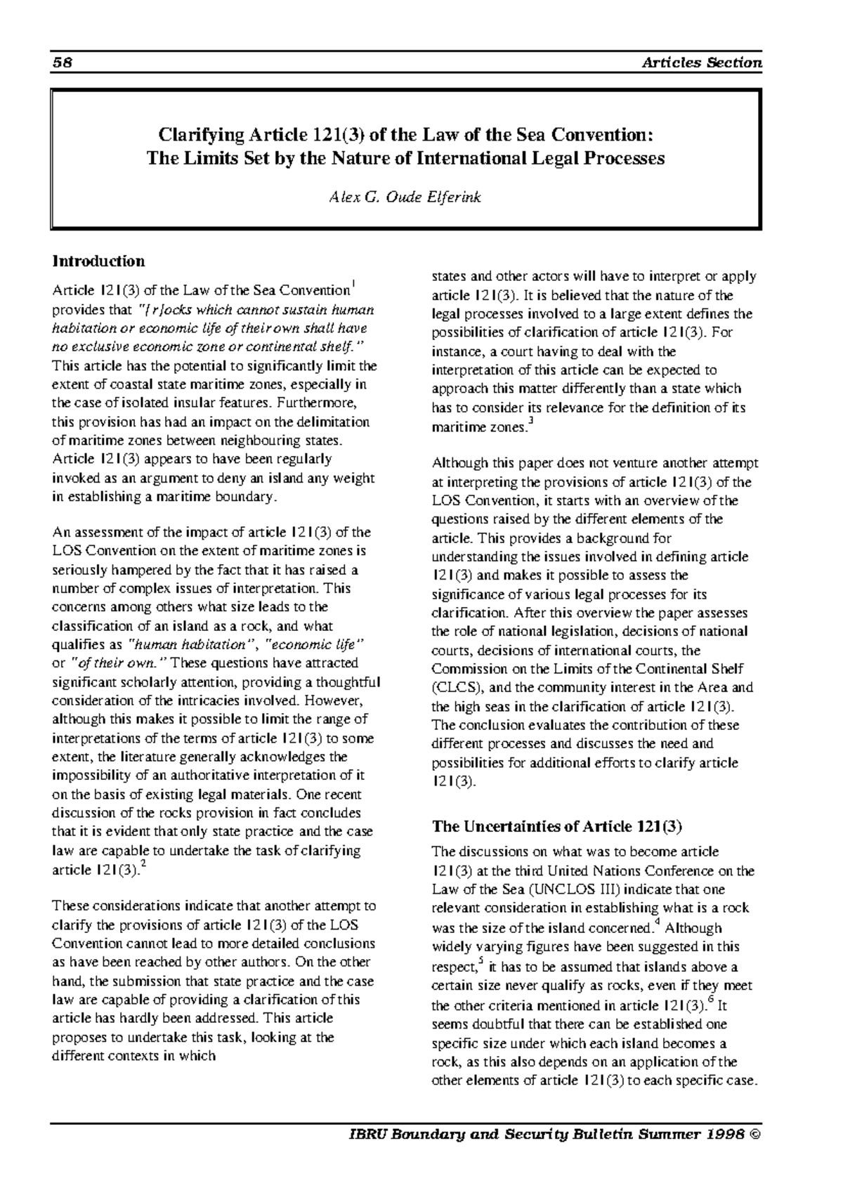 xxxxxxxxxxxxxxxxxxxx - Clarifying Article 121(3) of the Law of the Sea ...