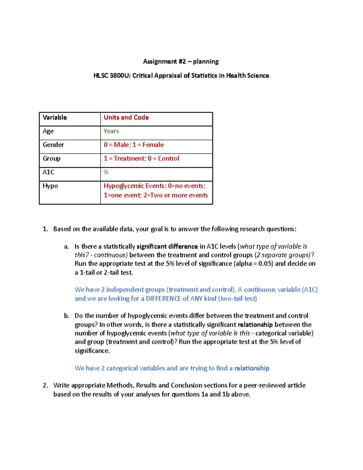 Assignment 2 - rough copy 2 - Assignment #2 – planning HLSC 3800U ...
