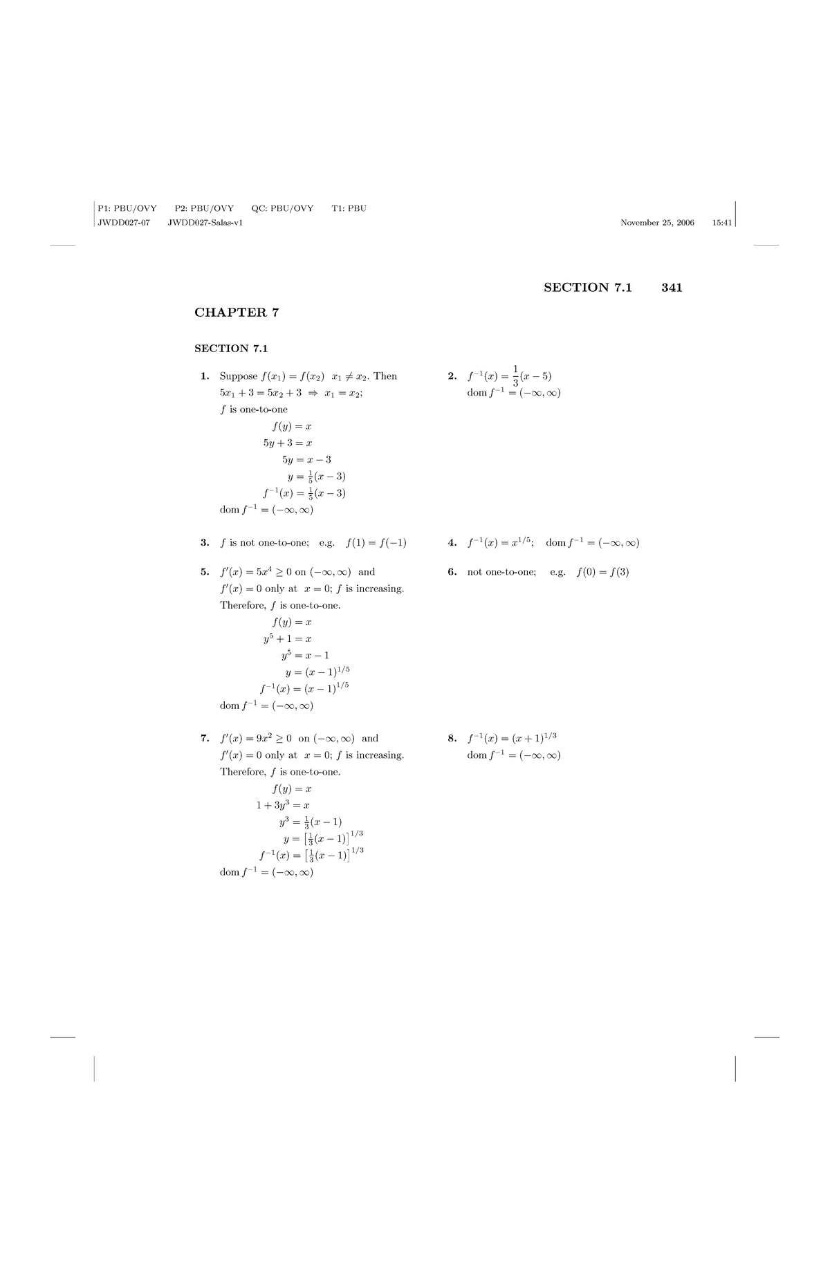 Ch07 - Calculus (One and Several Variables) by Salas, Hille, Etgen Solution Manual - JWDD027-07 ...