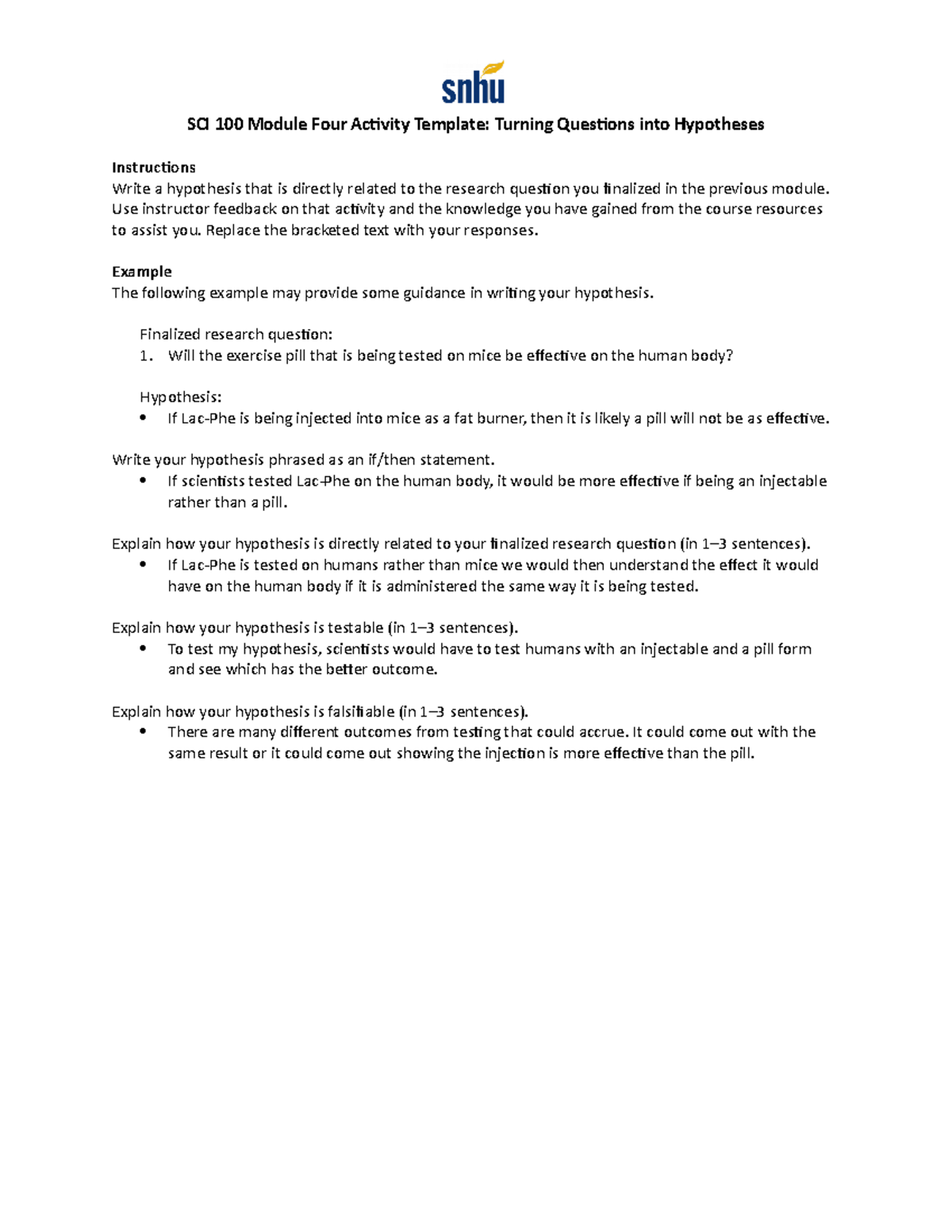 Sci 100 mod 4-2 - SCI 100: Module 4 Short Answer - SCI 100 Module Four ...