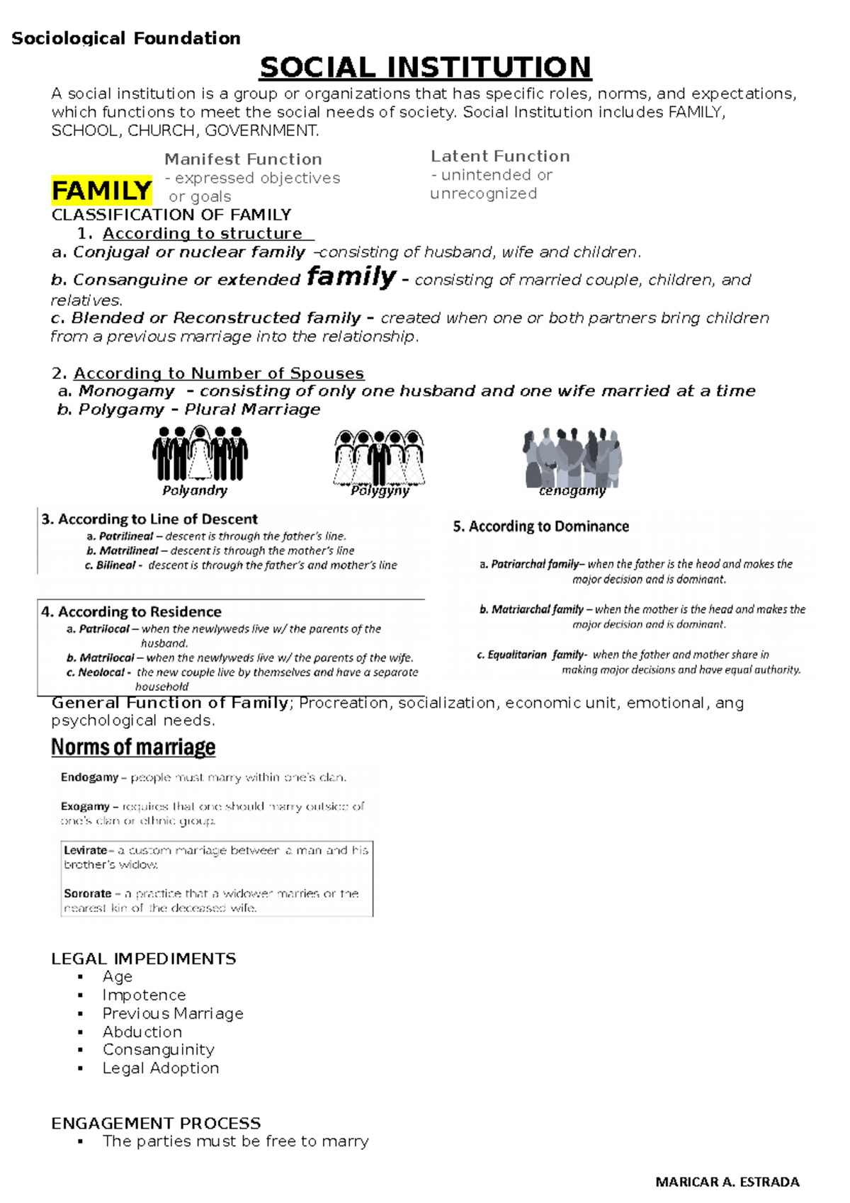 Handout Social- Institution - SOCIAL INSTITUTION A social institution ...