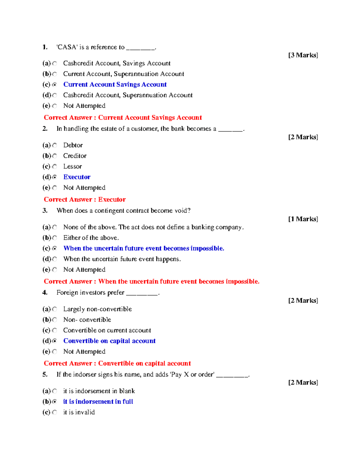 Banking Sector Module- Sample Paper - 'CASA' is a reference to ...