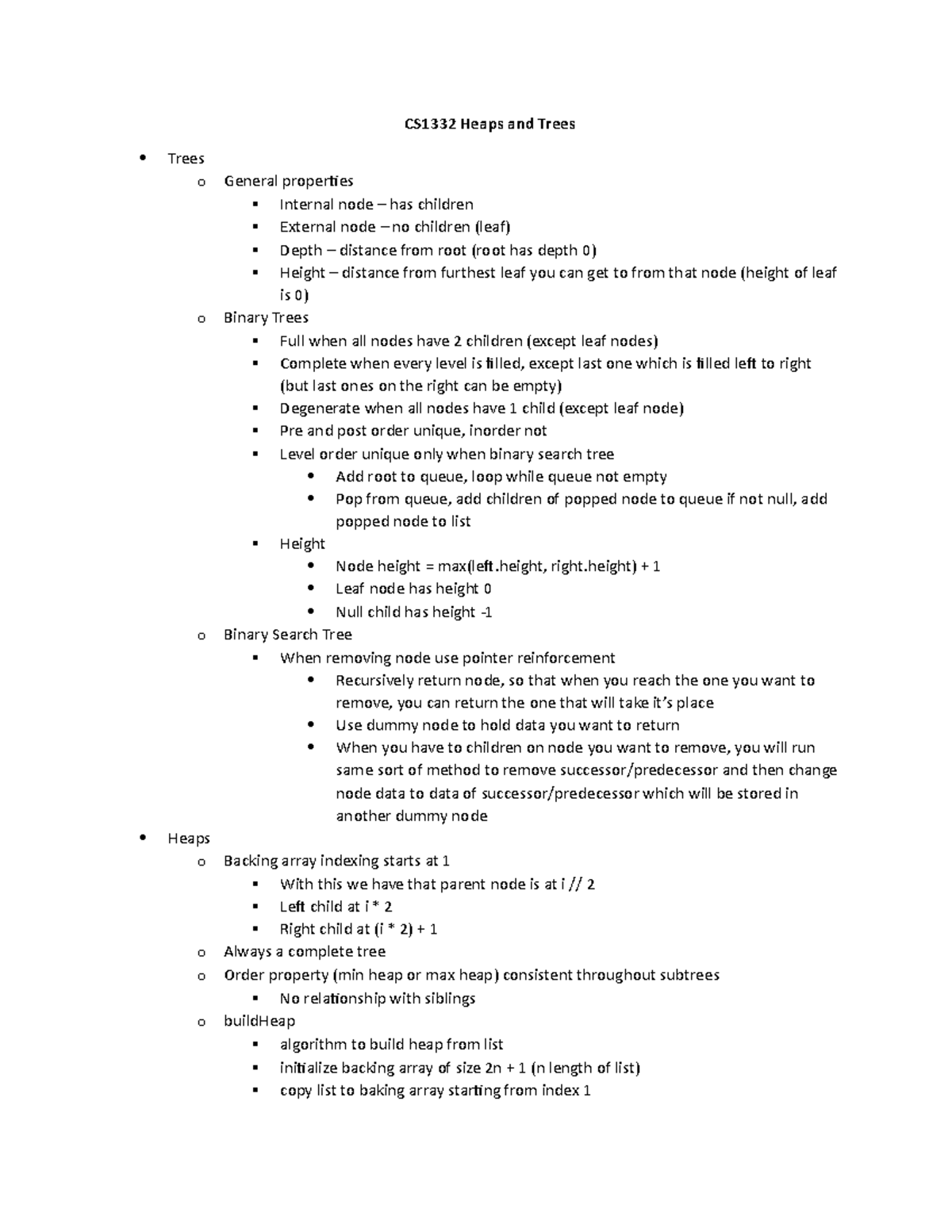 CS1332 Heaps and Trees - If not smaller then break from loop If smaller ...