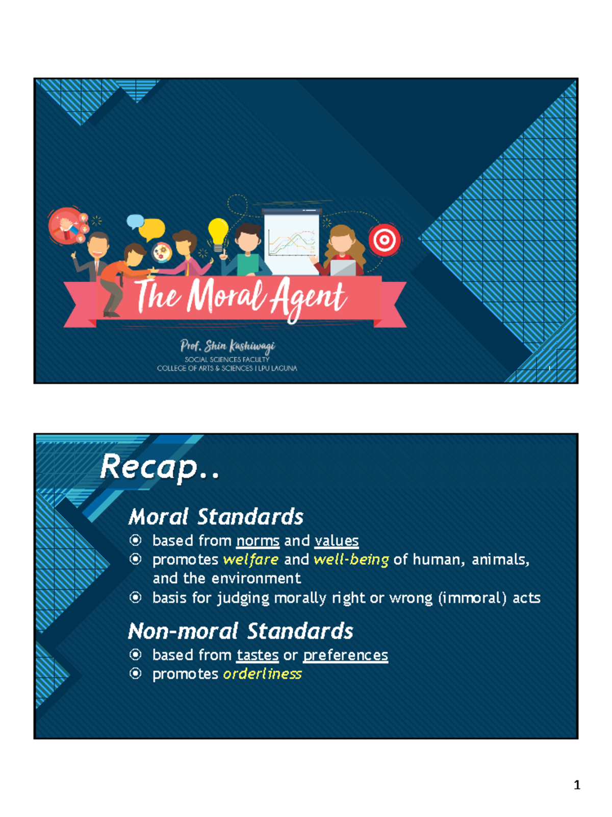 3. The Moral Agent - SUMMARY - 11 ####### Click to edit Master title ...