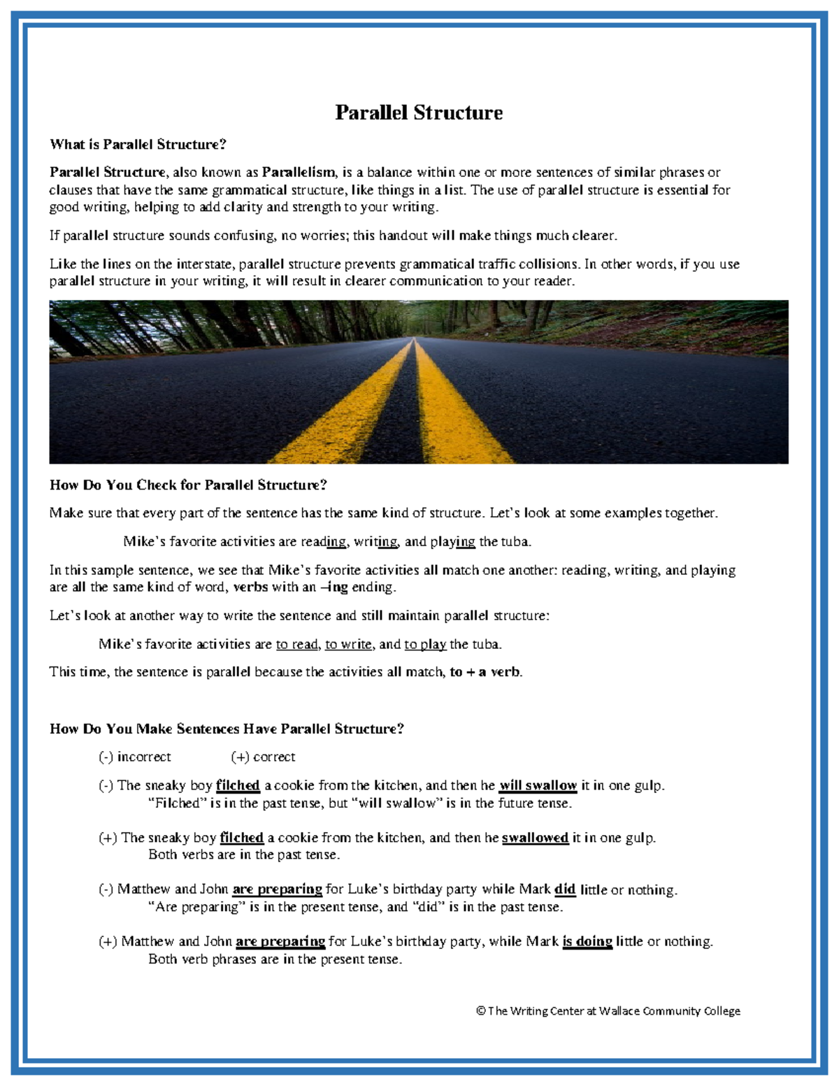 Parallelism%20Handout%20with%20Exercises - Parallel Structure What is ...