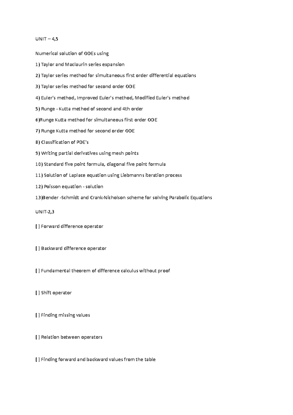 Numerical important topics - UNIT – 4, Numerical solution of ODEs using Taylor and Maclaurin ...