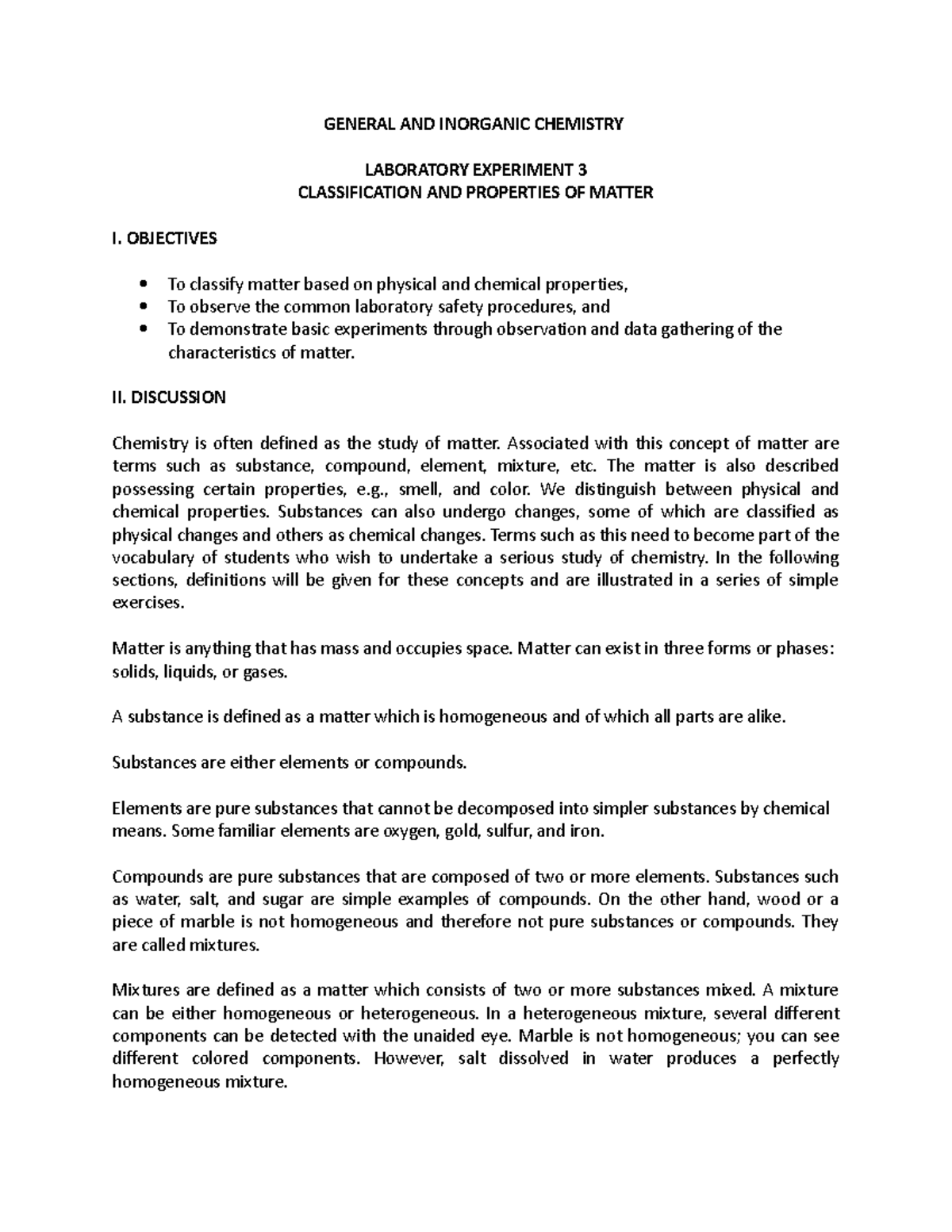 Group 7 Gen Chem Lab Exp 3 - GENERAL AND INORGANIC CHEMISTRY LABORATORY ...