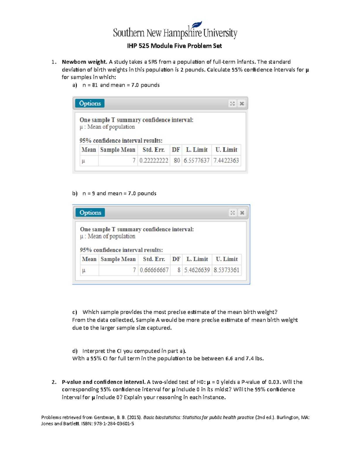 IHP 525 Module Five Problem Set - IHP525 - SNHU - Studocu