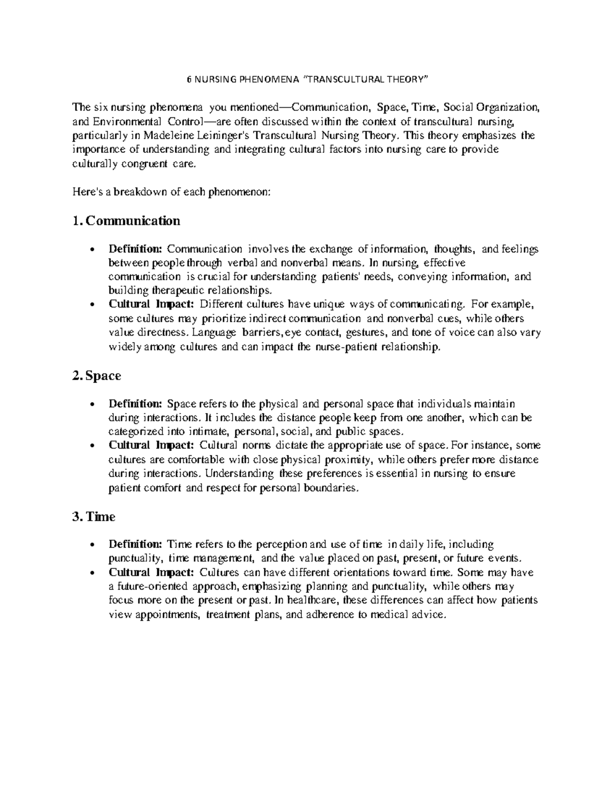 6 Nursing Phenomena - GOODL QUALITY - 6 NURSING PHENOMENA ...